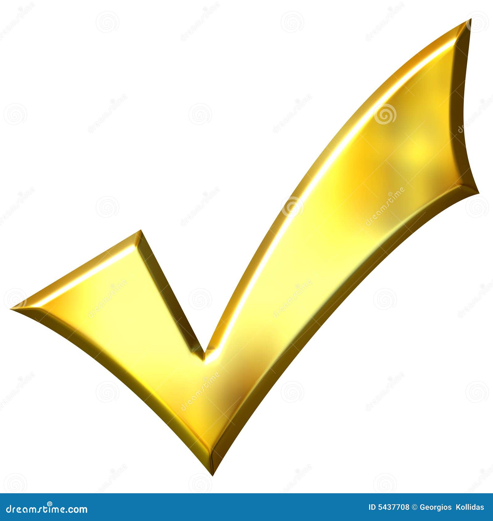 3D Golden Tick stock illustration. Illustration of gold - 5437708