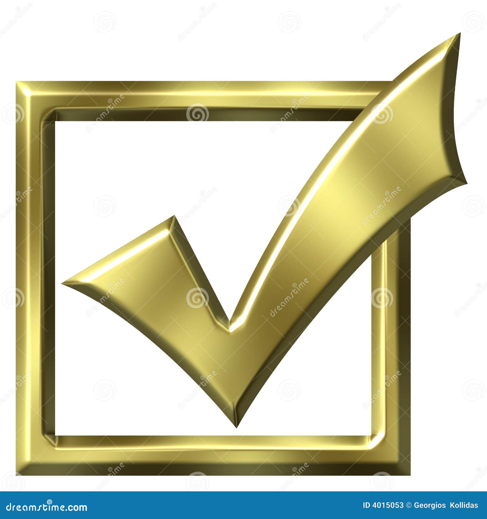 3D Golden Ticked Box stock illustration. Illustration of conceptual ...