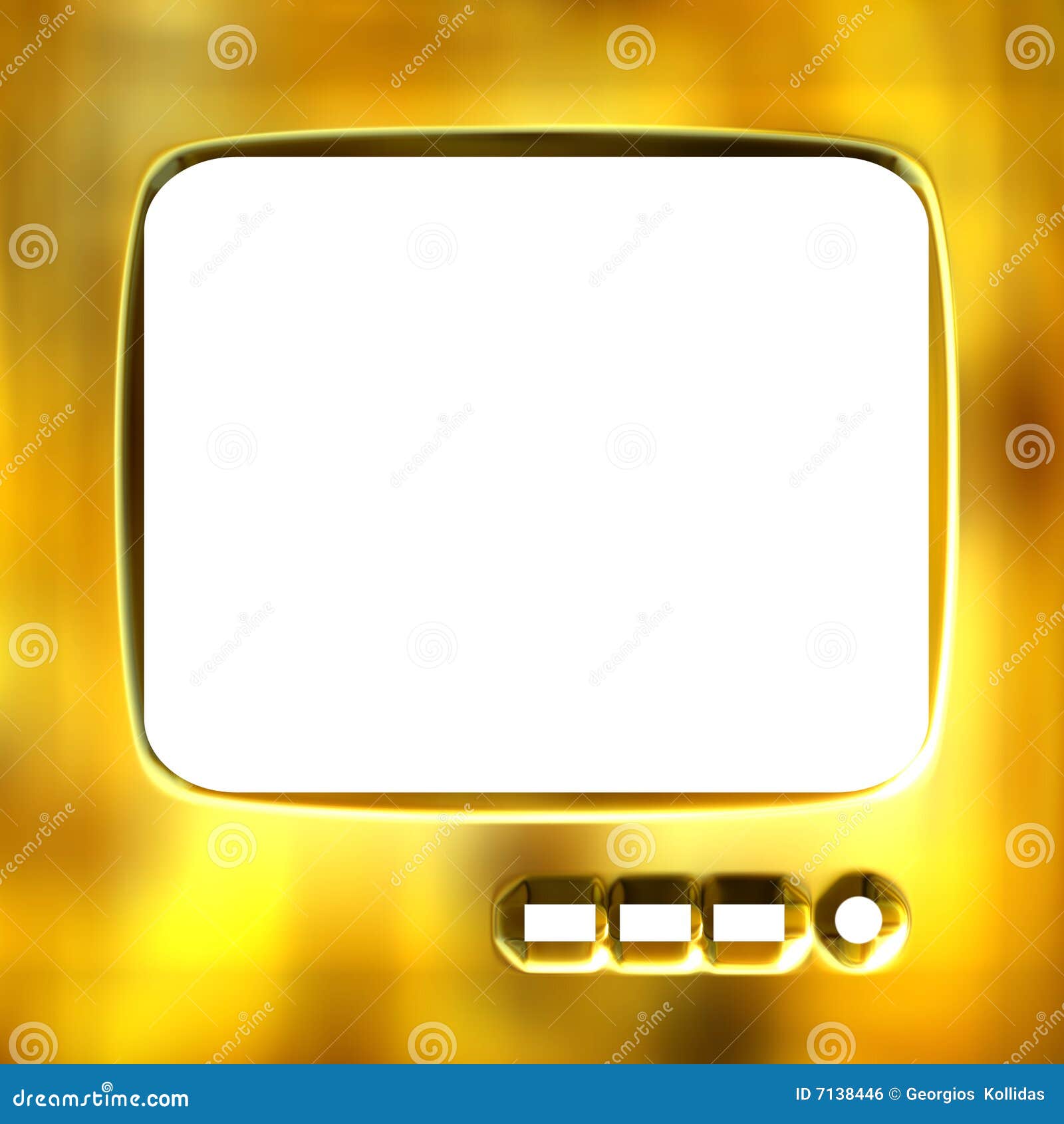 3D Golden TV Frame stock illustration. Illustration of elegant - 7138446