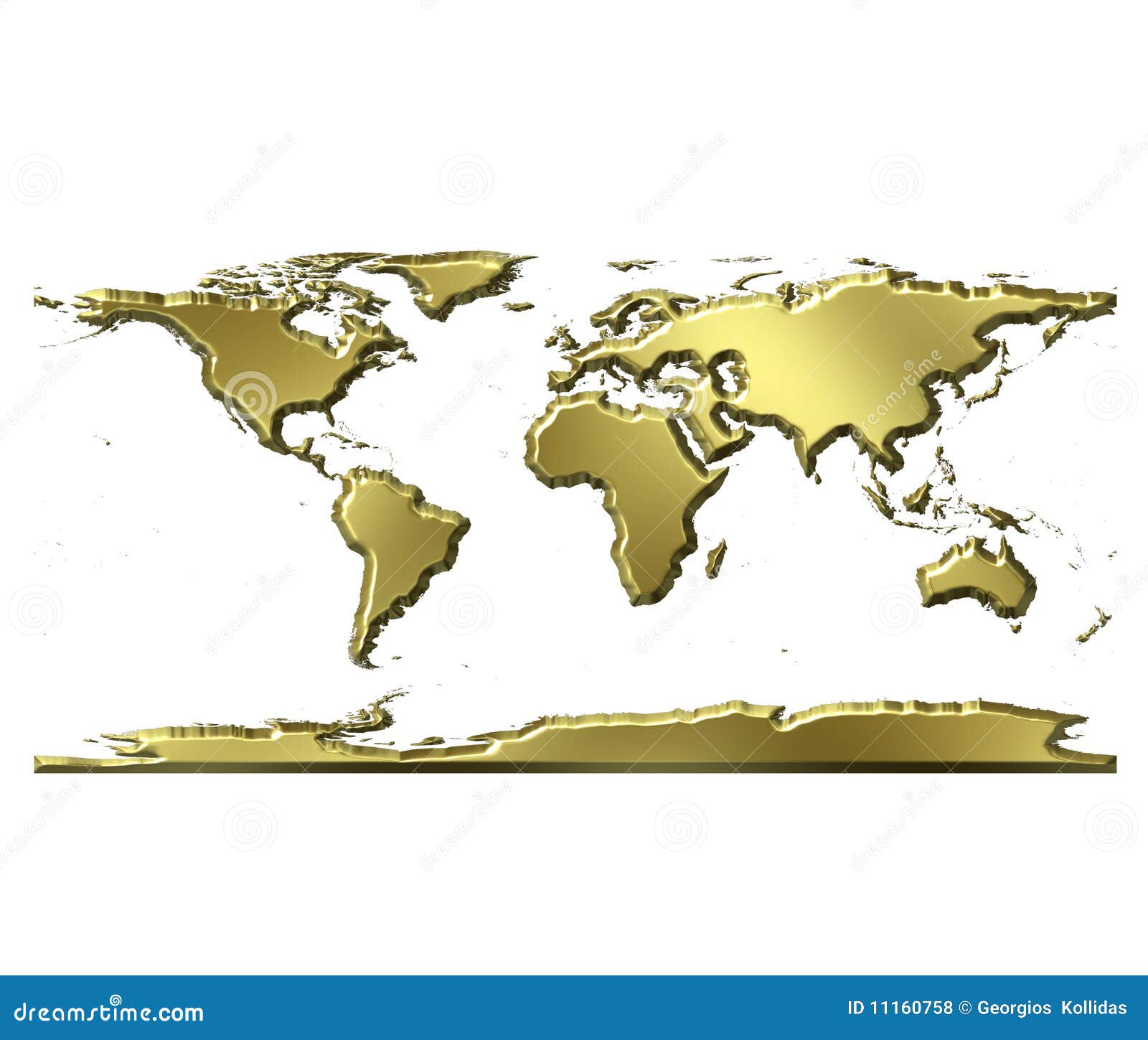 3D Golden World Map stock illustration. Illustration of stylish - 11160758