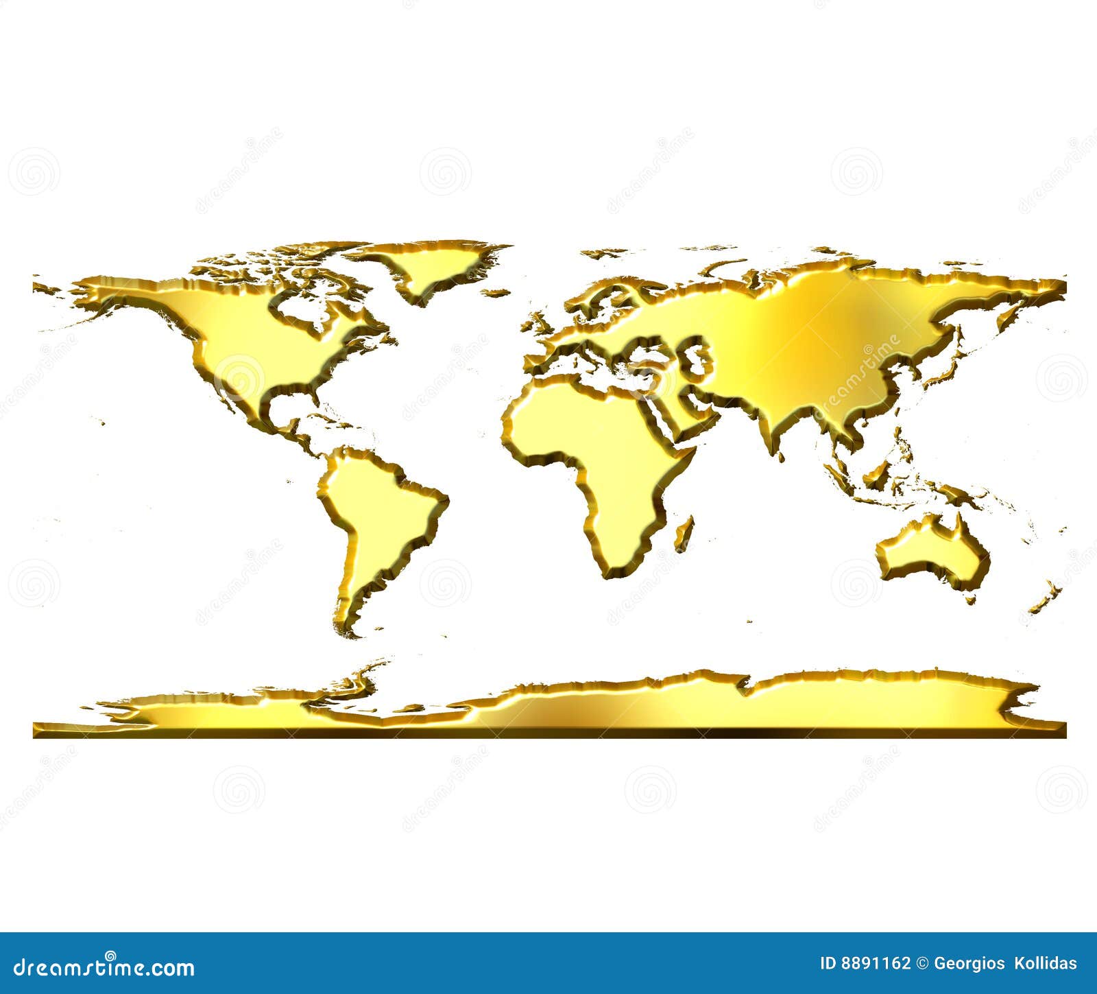3D Golden World Map stock illustration. Illustration of fancy - 8891162