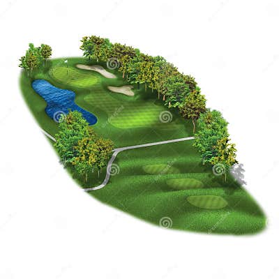 3D Golf Course Hole Layouts Stock Illustration - Illustration of ...