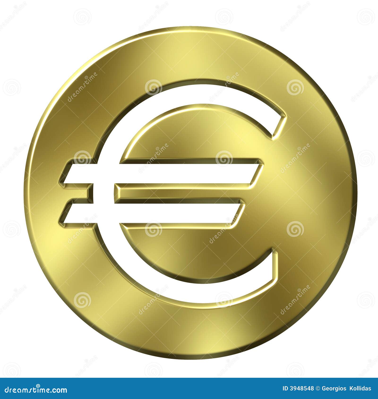 3D Gouden Frame Euro Teken Van De Munt Stock Illustratie - Illustration ...