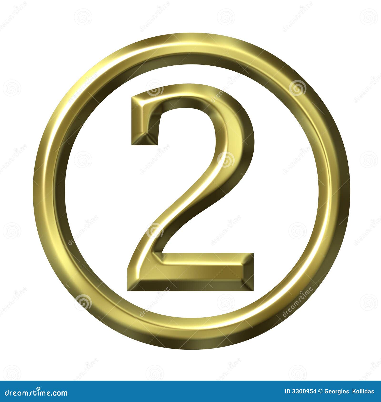 3D Gouden Nummer 2 stock illustratie. Illustration of aantal - 3300954