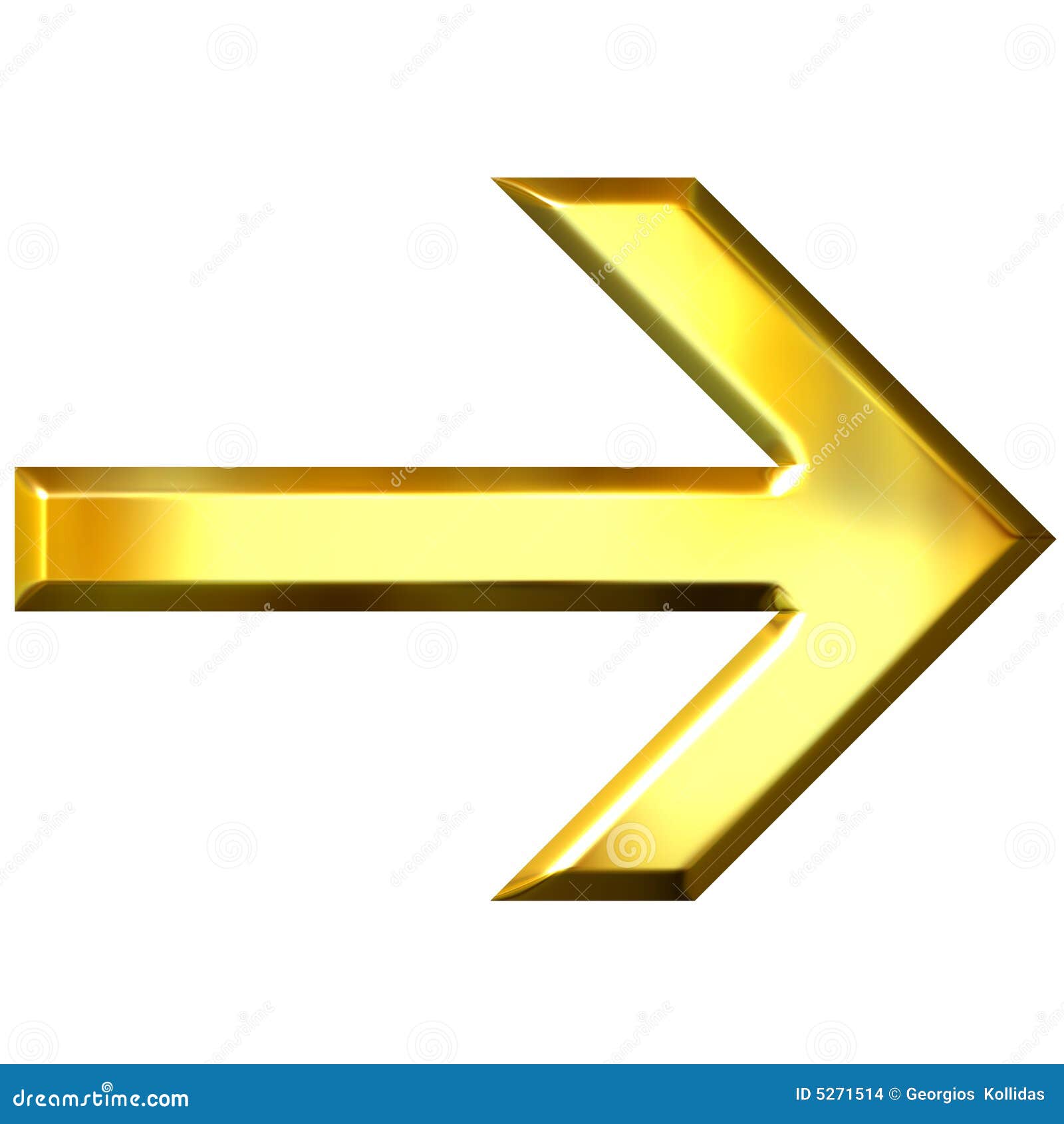 3D Gouden Pijl stock illustratie. Illustration of elegant - 5271514