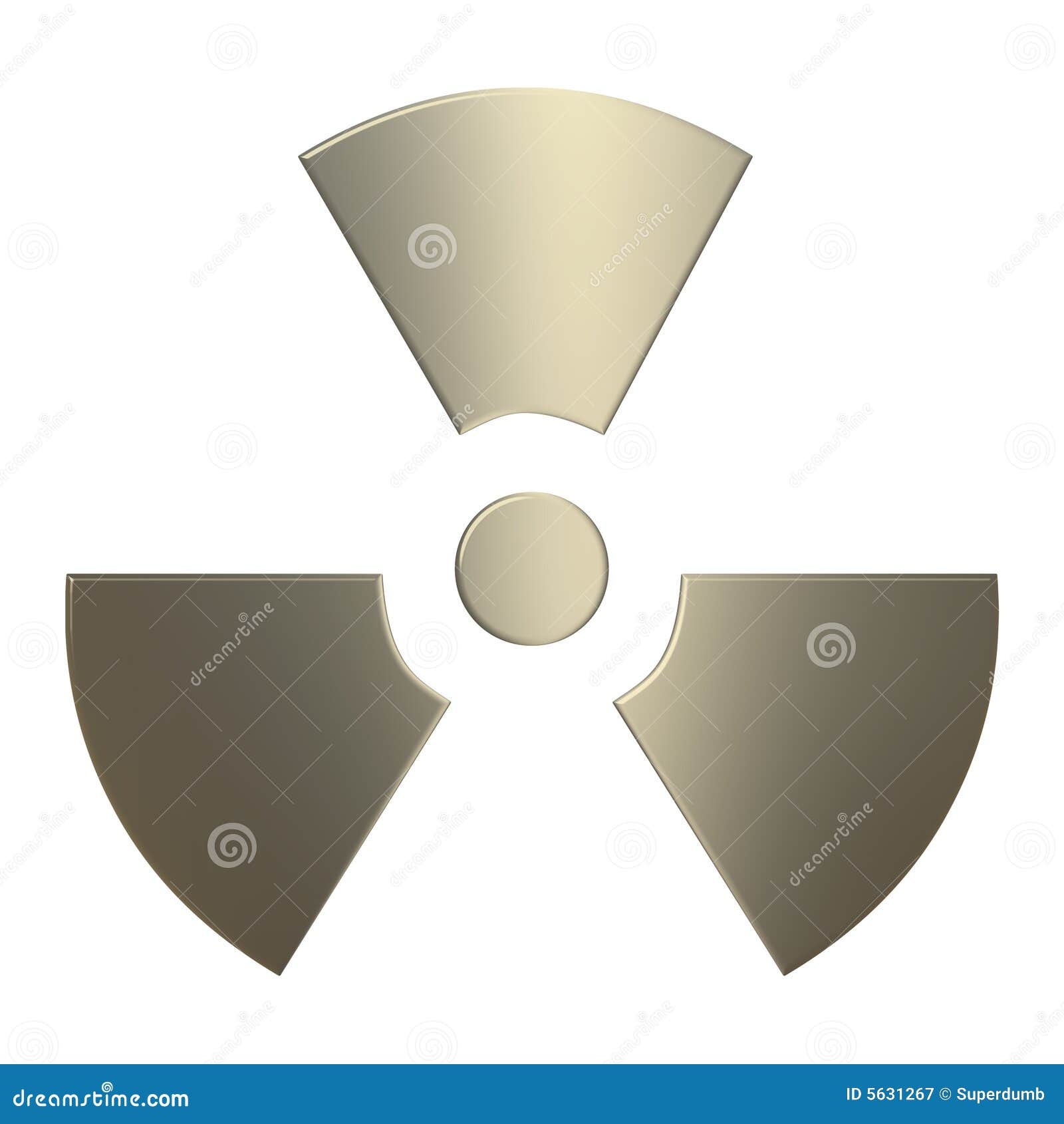 3d Gouden Symbool Van De Radioactiviteit Stock Illustratie ...