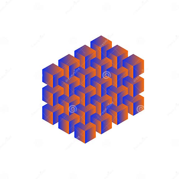 3d Gradient Low Poly Modular Cubic Blocks Vector Structure Stock Vector ...