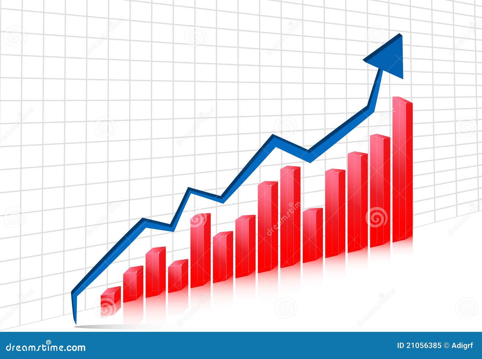 3d graph with arrow stock vector. Illustration of clipart - 21056385