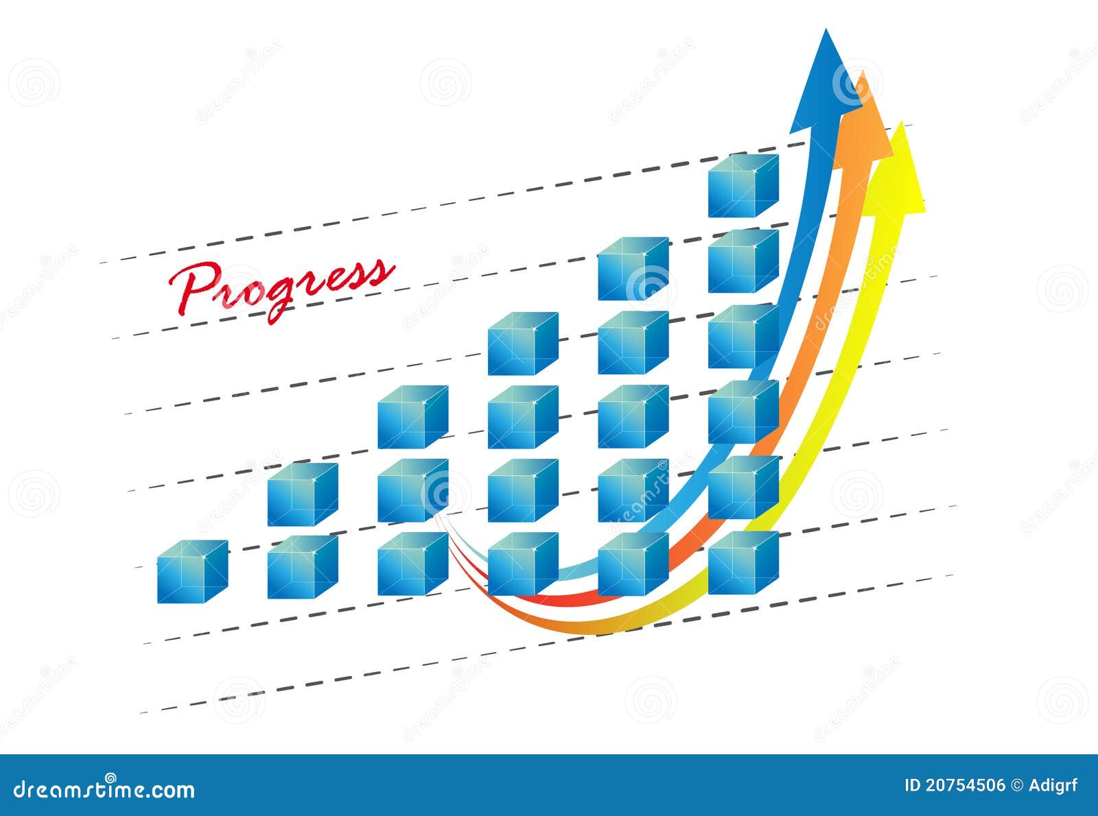 3d graph with arrows stock vector. Illustration of graphics - 20754506