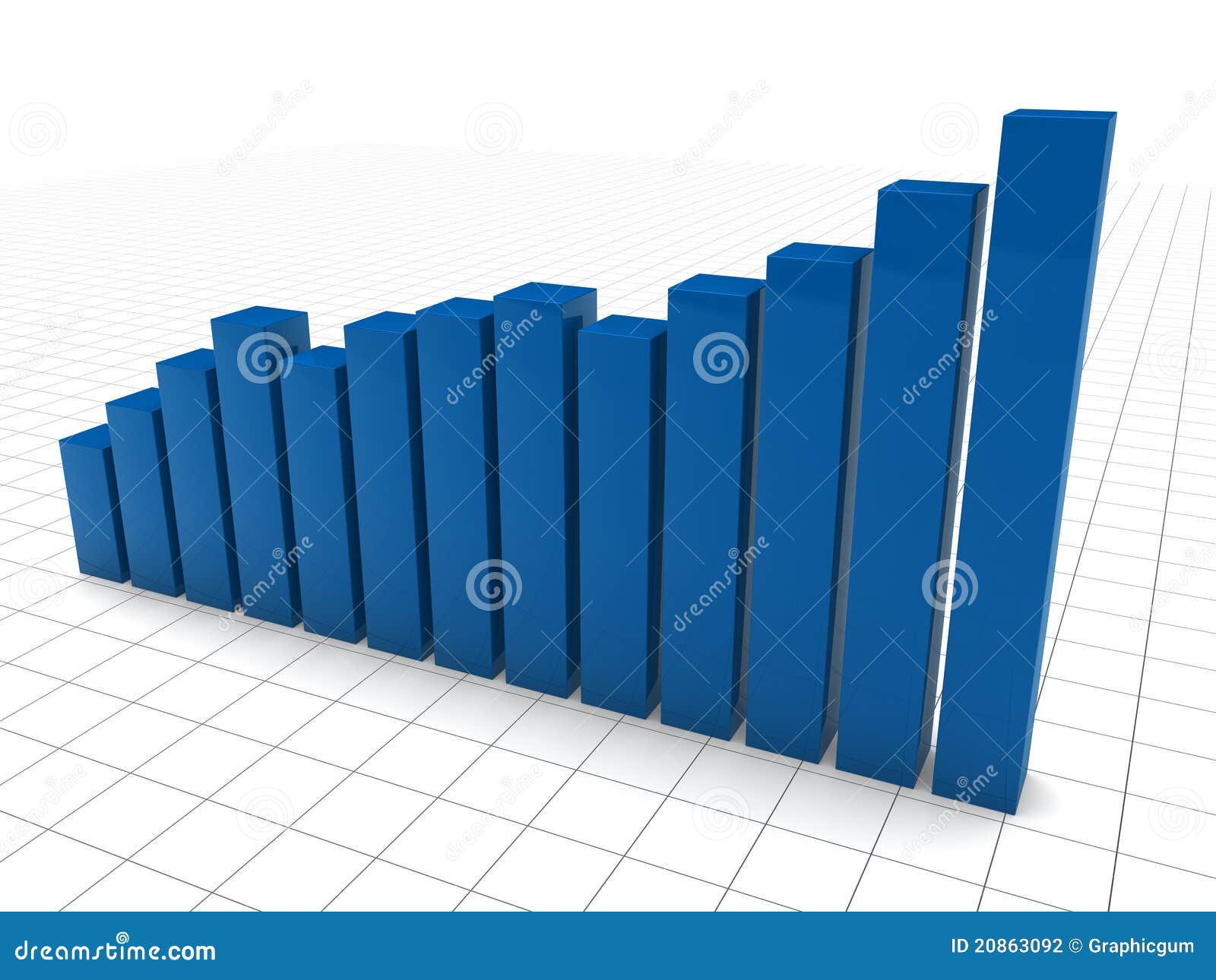 3d graph blue stock illustration. Illustration of graph - 20863092