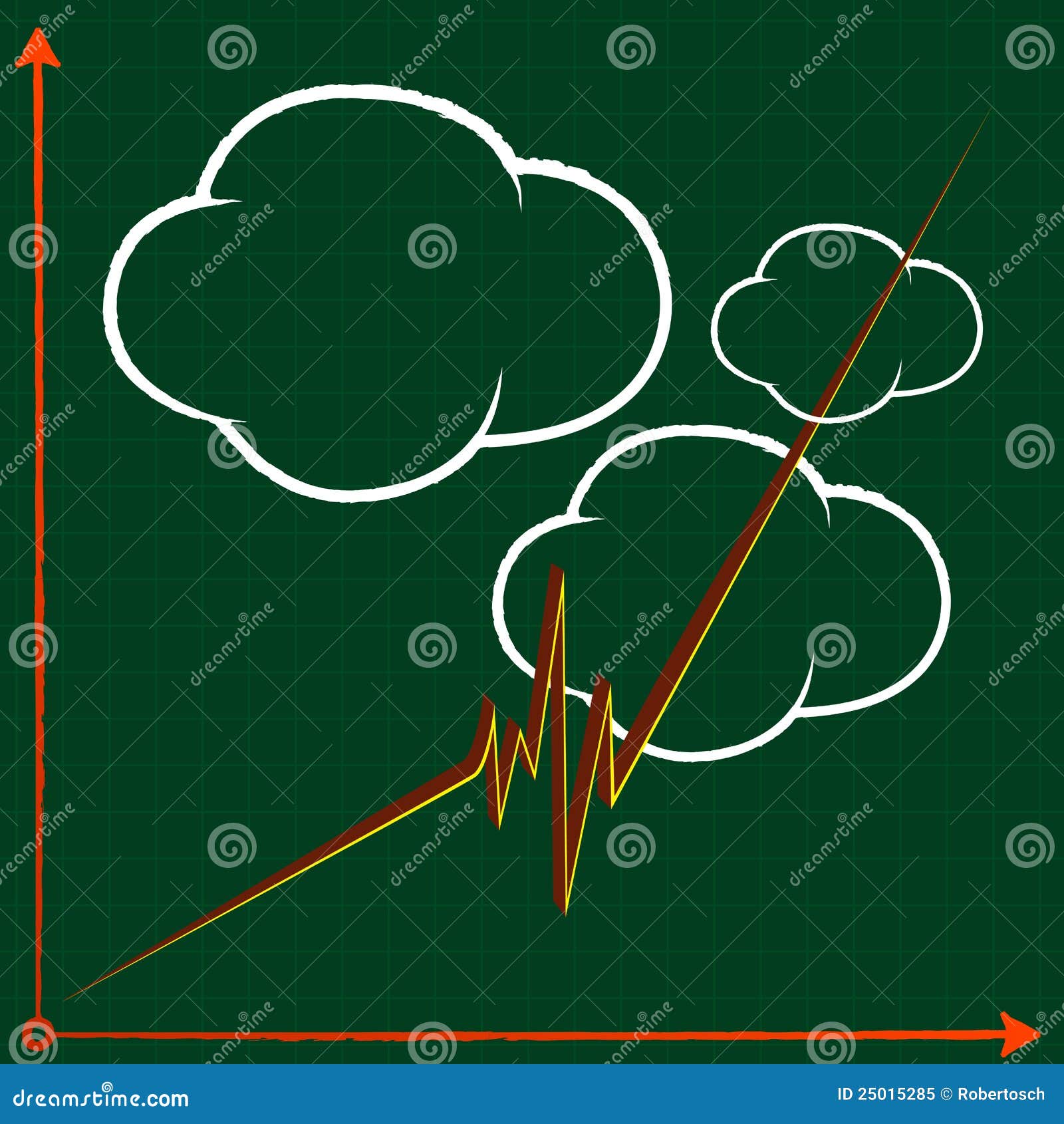 3d graph and clouds stock vector. Illustration of diagram - 25015285