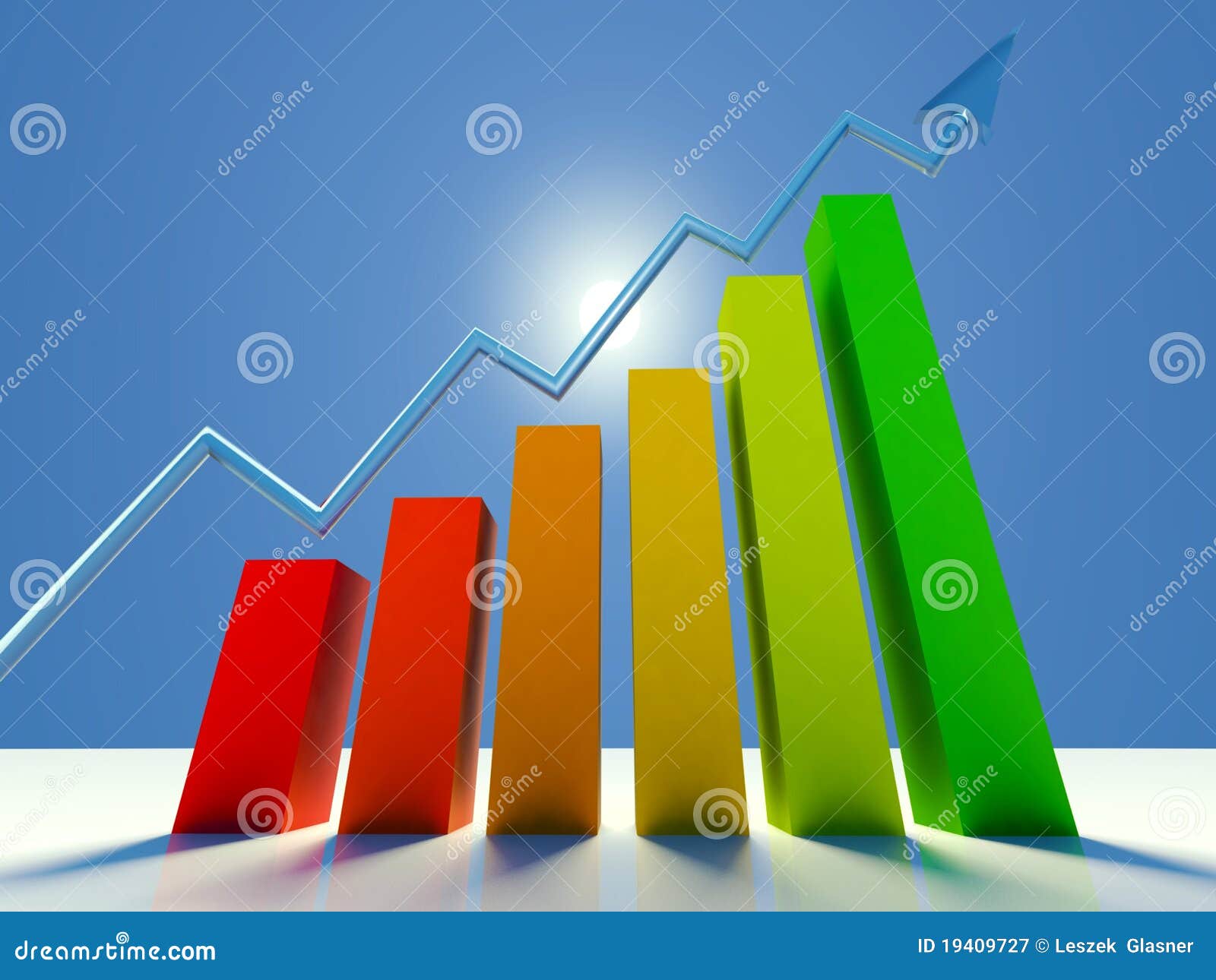 3d Graph Showing Growing Profits Stock Illustration - Illustration of ...