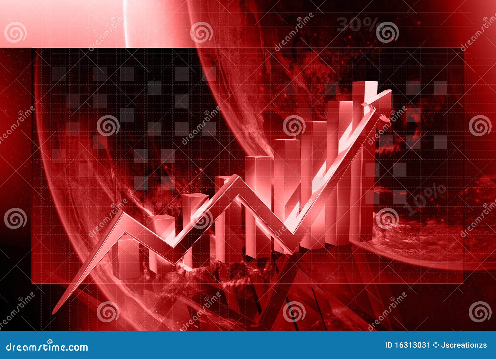3d Graph Showing Rise in Profits or Earnings Stock Illustration ...