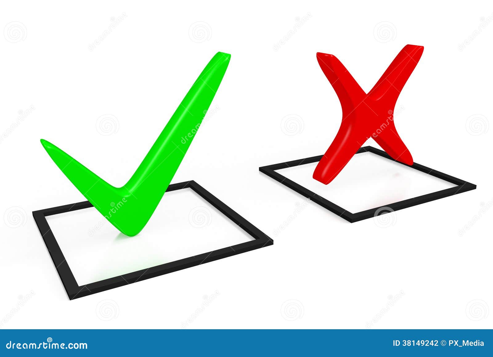 3d Graphics, Check Mark, Correct, Checklist, Green, Red, Choice, Voting ...