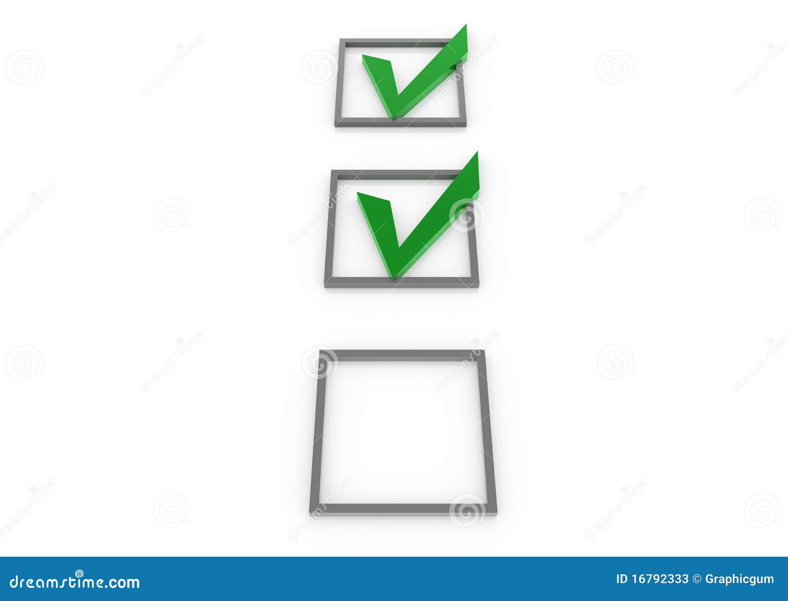 3d gray check box green stock illustration. Illustration of school ...