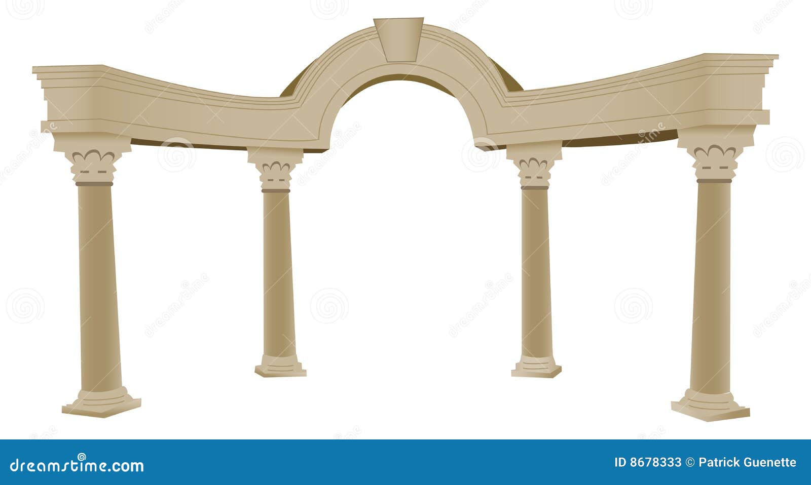 3D Greek arch and column stock vector. Illustration of cream - 8678333