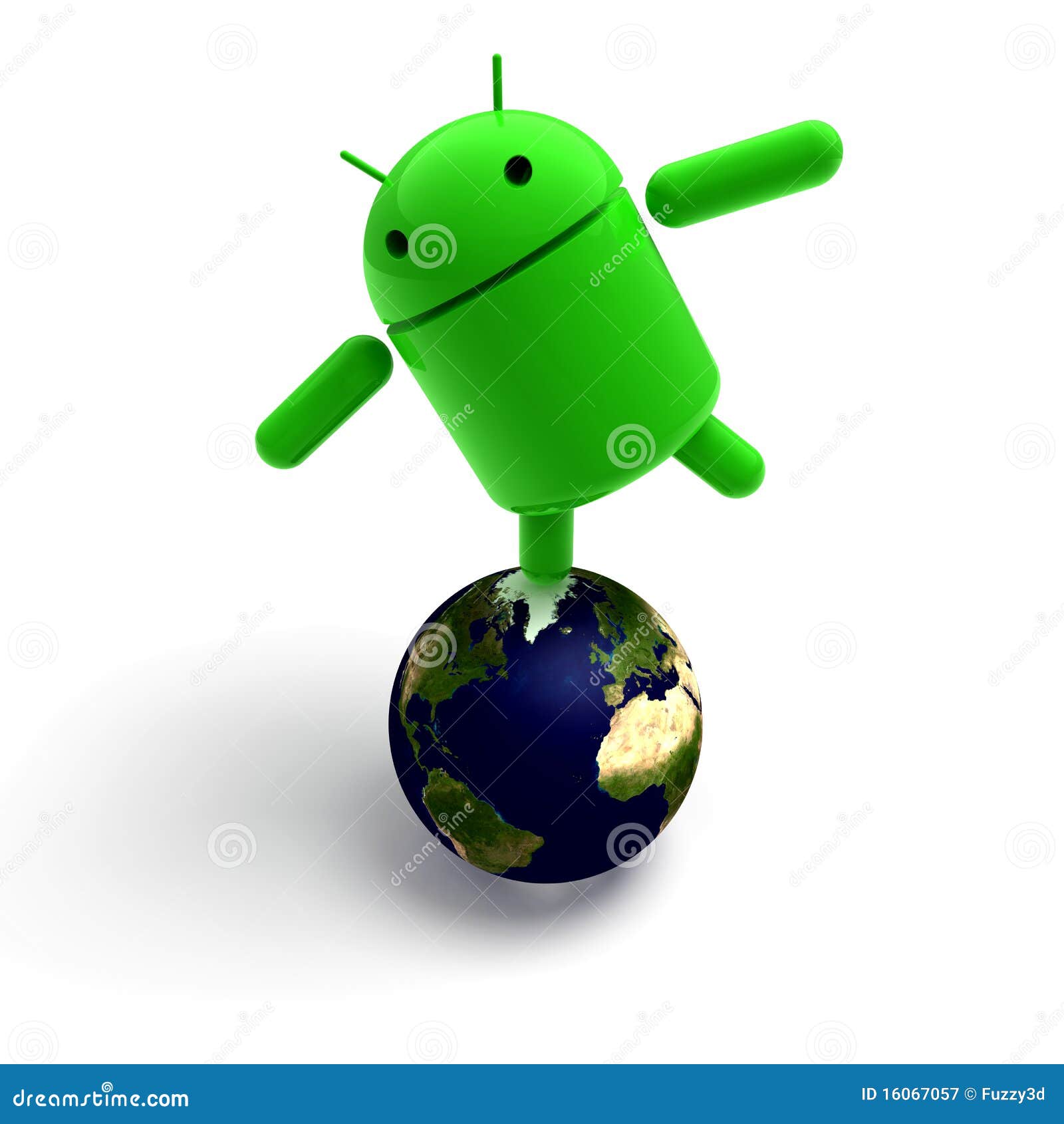 Android With Globe Stock Image | CartoonDealer.com #32838979