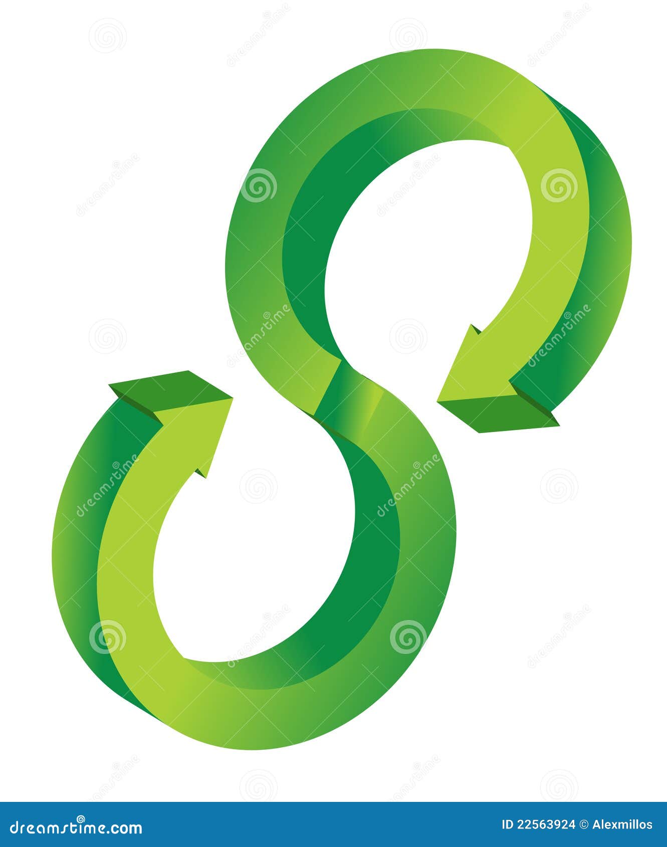 3d Green Arrow Cycle Illustration Design Stock Vector - Illustration of ...