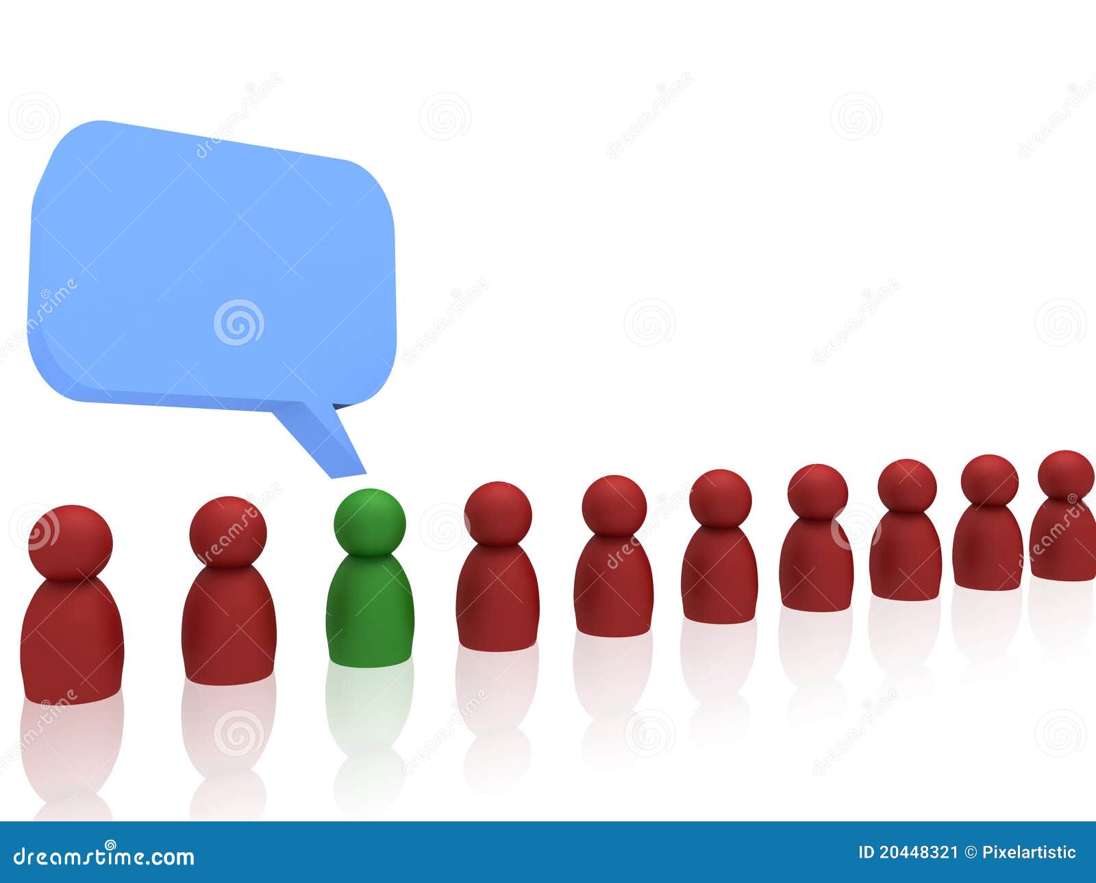 3d Green Character Speaking Stock Illustration - Illustration of ...