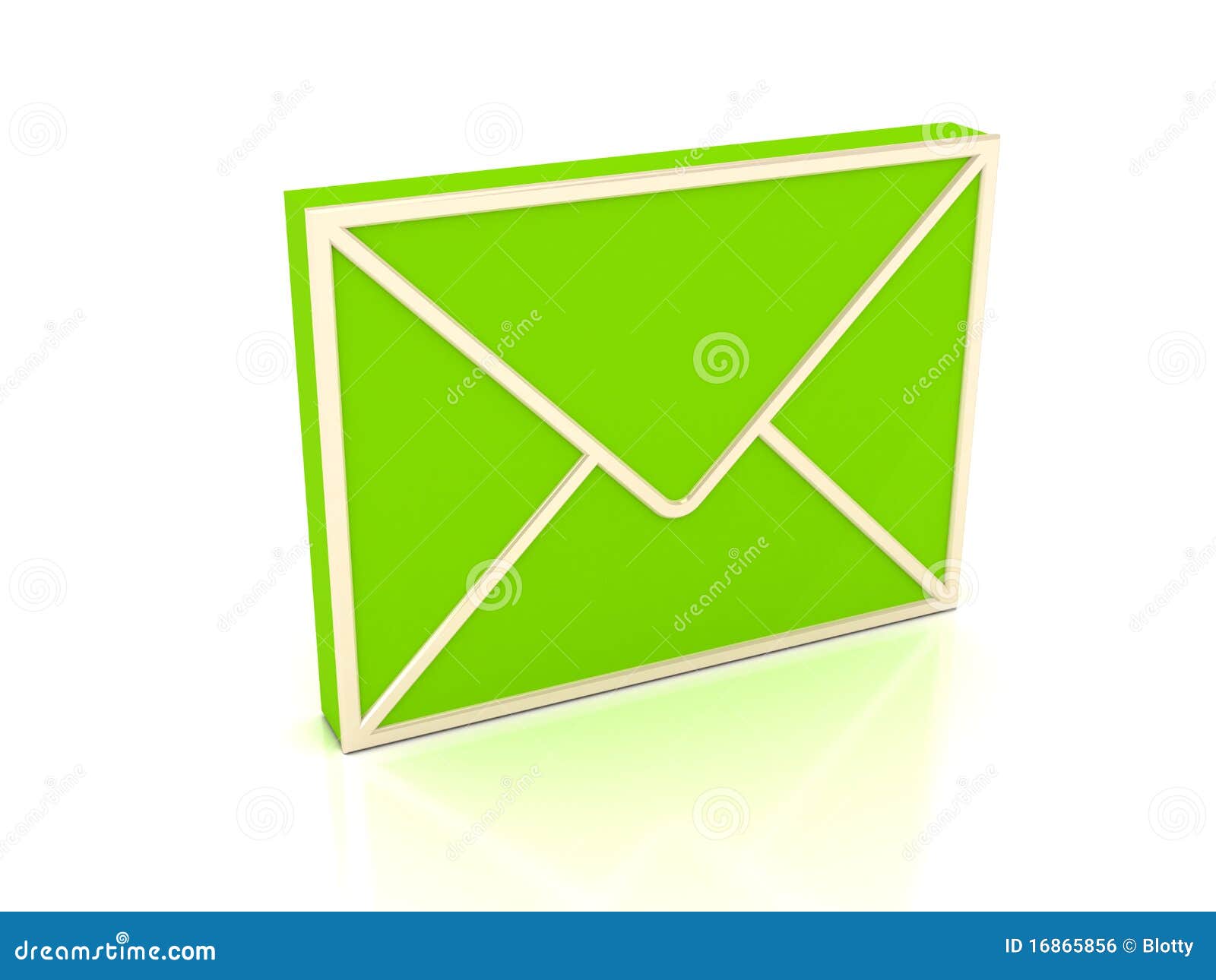 3d Green Envelope Over White Background Stock Illustration ...