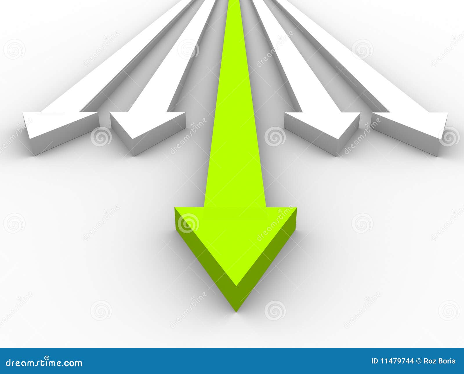 3D green leader arrow stock illustration. Illustration of direction ...