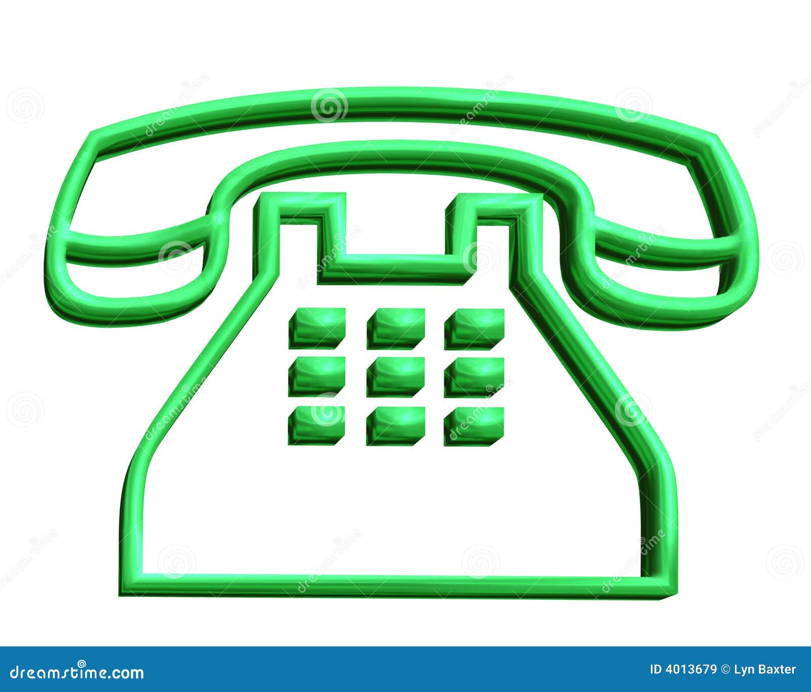 3D green telephone sign stock illustration. Illustration of information ...