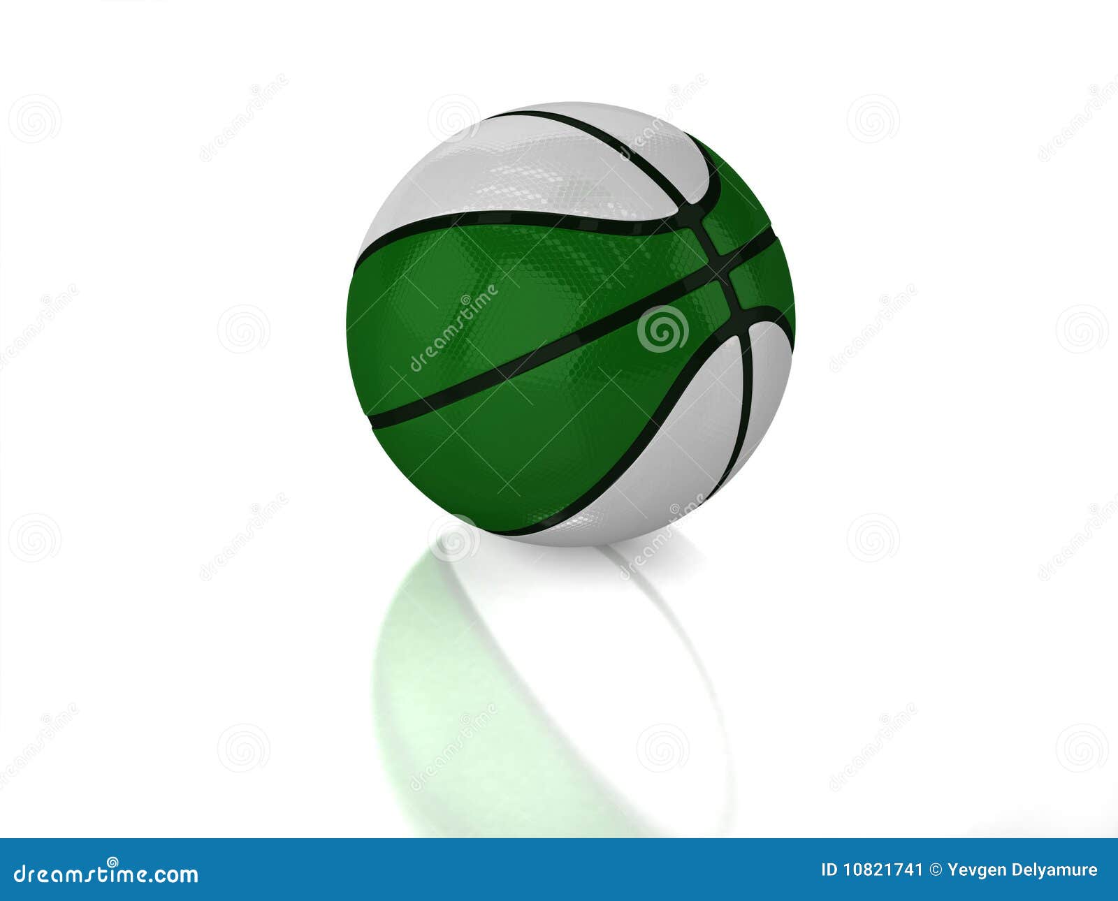 3D Green And White Glossy Basketball Stock Image - Image: 10821741