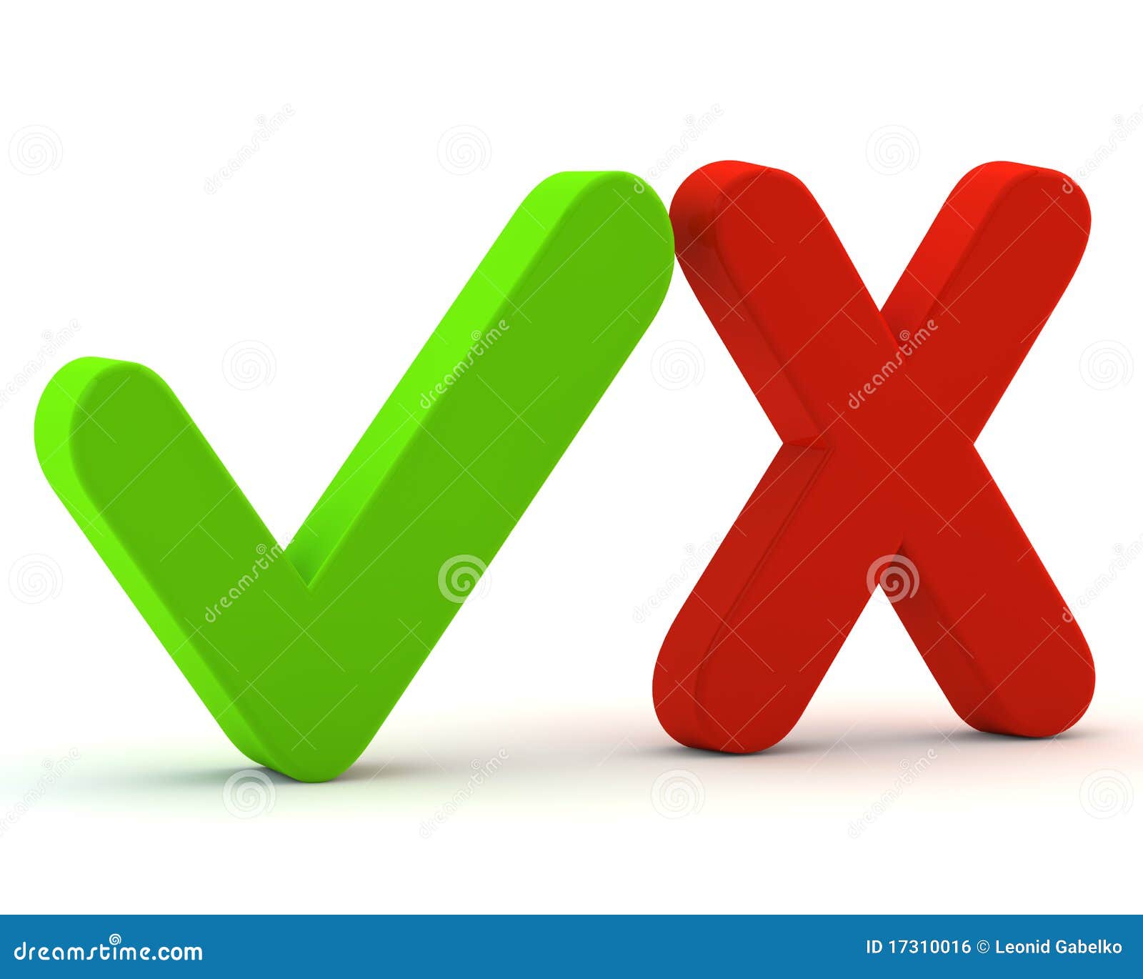 3d Groen Ja Vinkje En Rood Nr Stock Illustratie - Illustration of ...