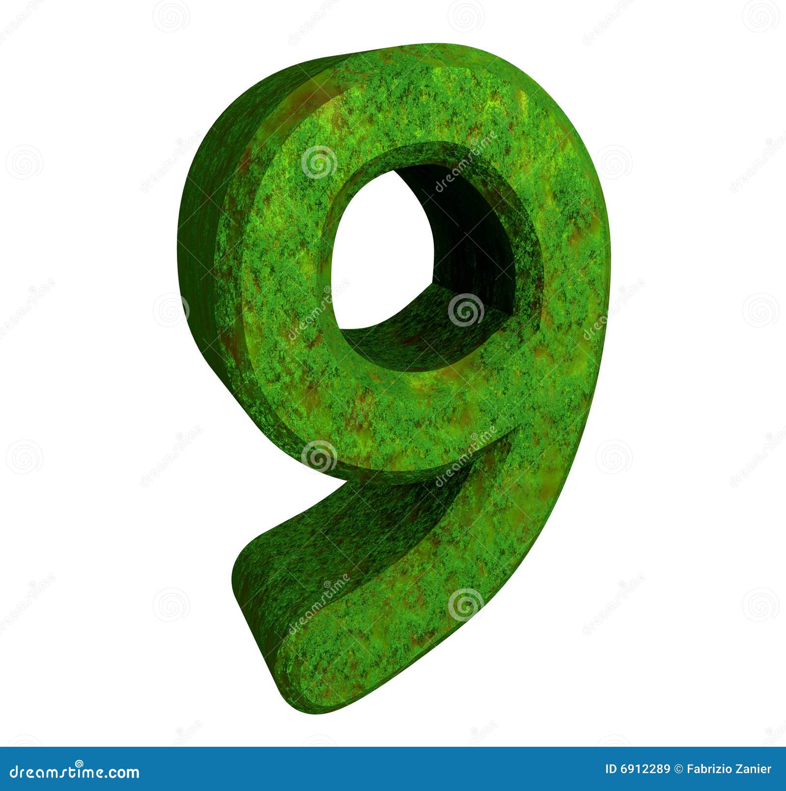 3d groen nummer 9 stock illustratie. Illustration of gewaagd - 6912289