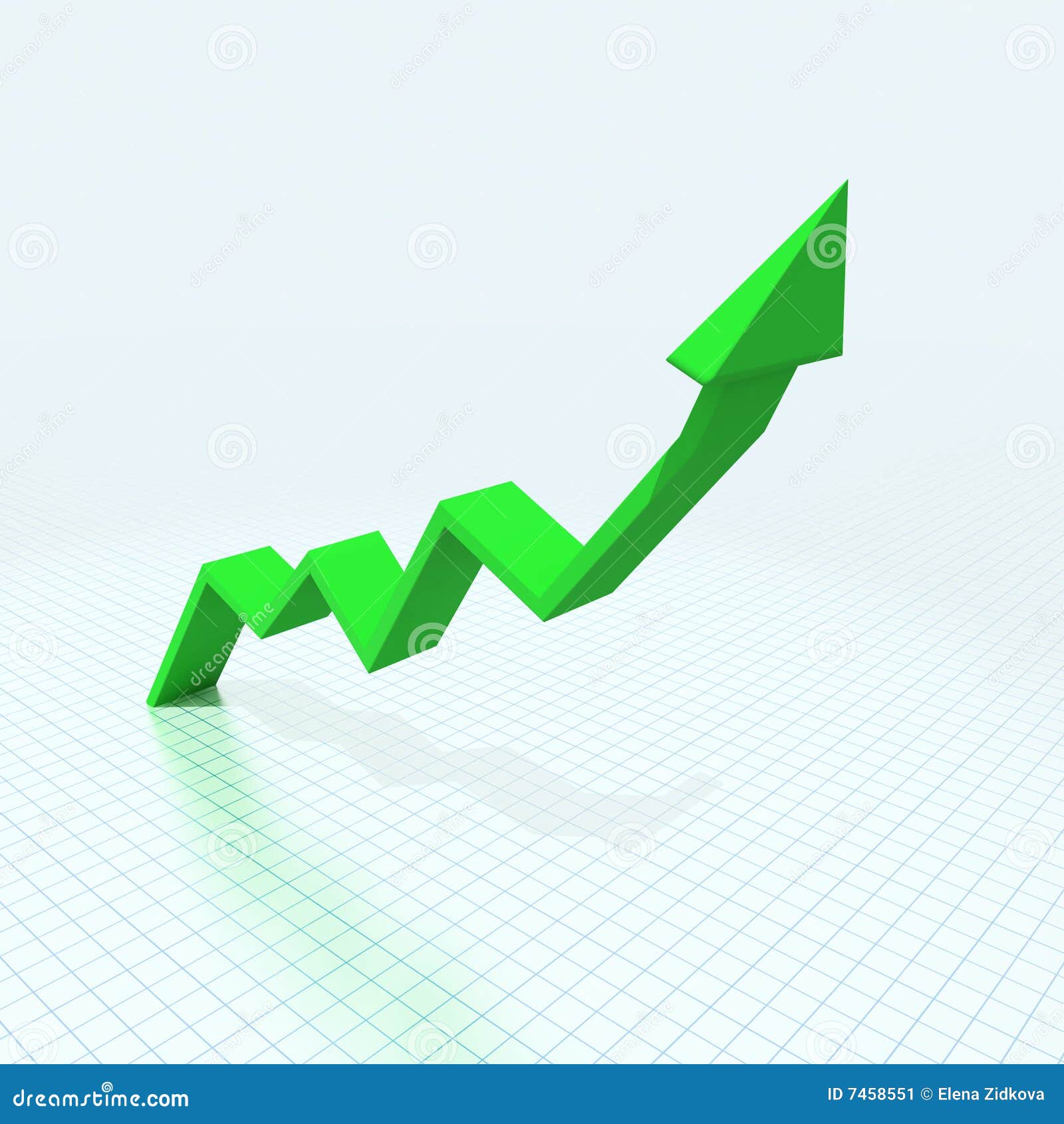 3d groene pijl stock illustratie. Illustration of richting - 7458551