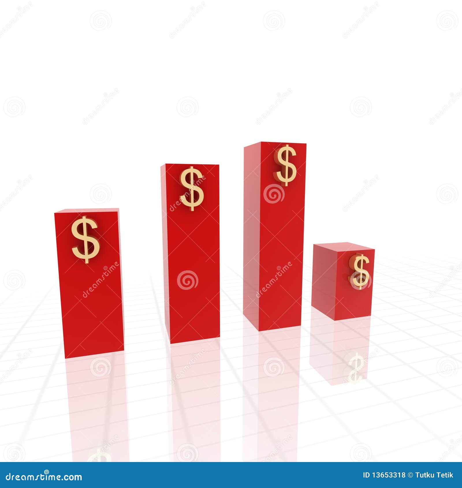3d Growing Business Chart Picture. Image: 13653318