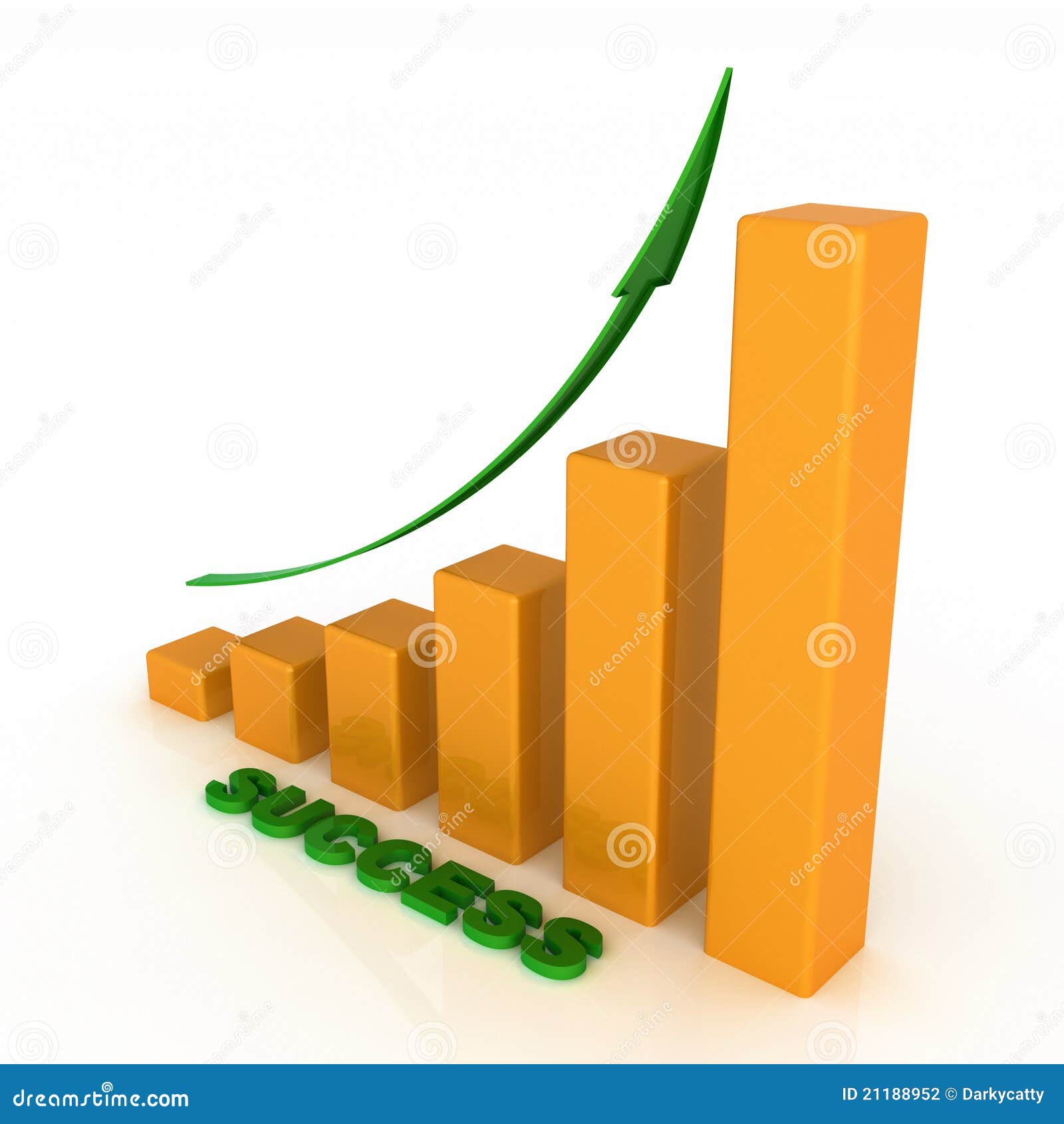 3d growing business graph stock illustration. Illustration of data ...
