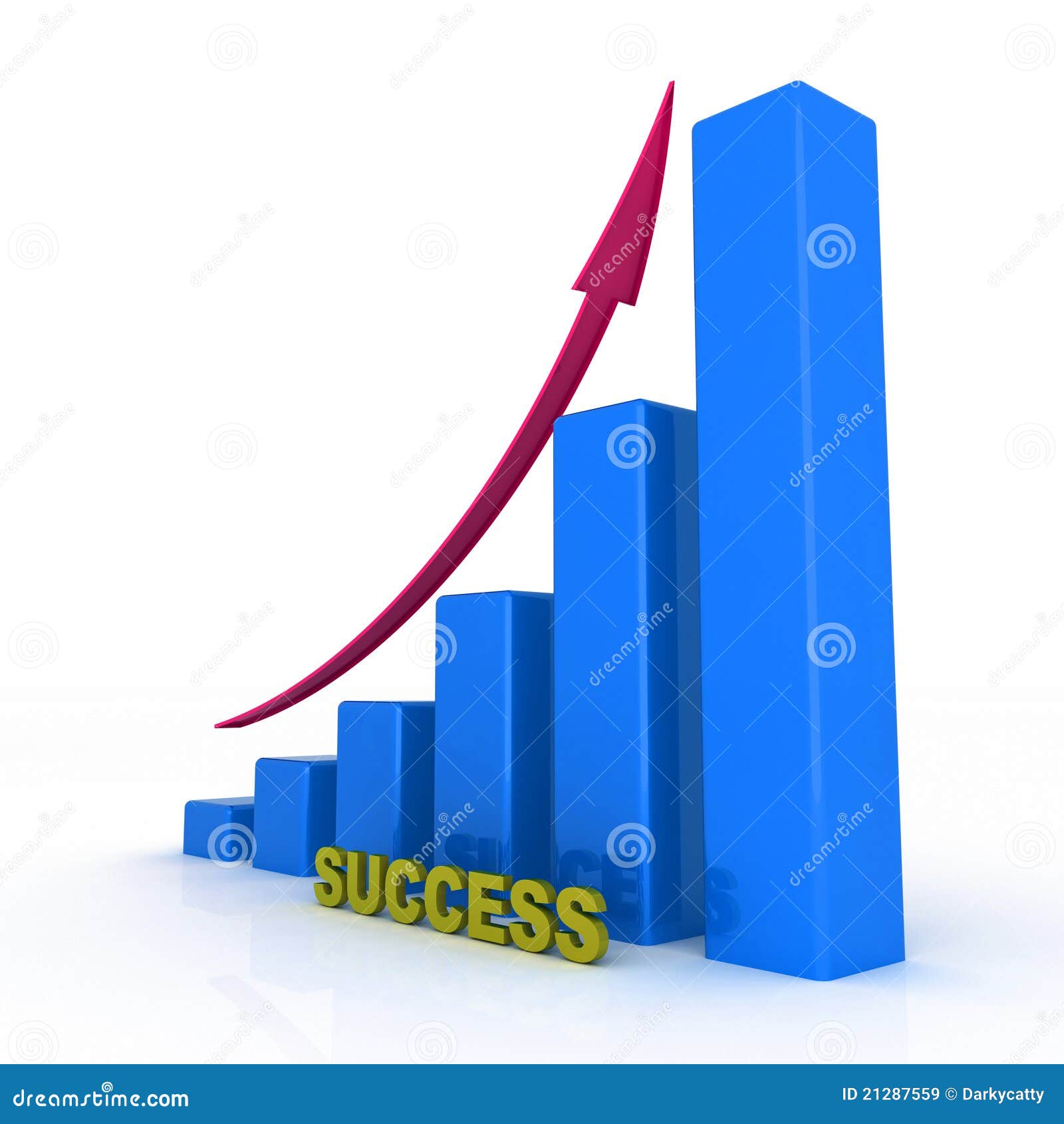 3d growing business graph stock illustration. Illustration of ...
