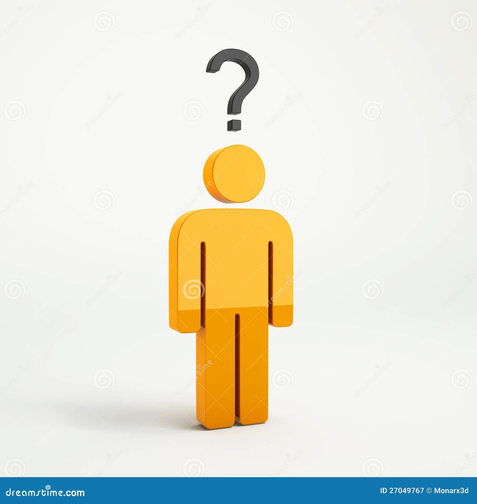 3d guy question stock illustration. Illustration of decision - 27049767
