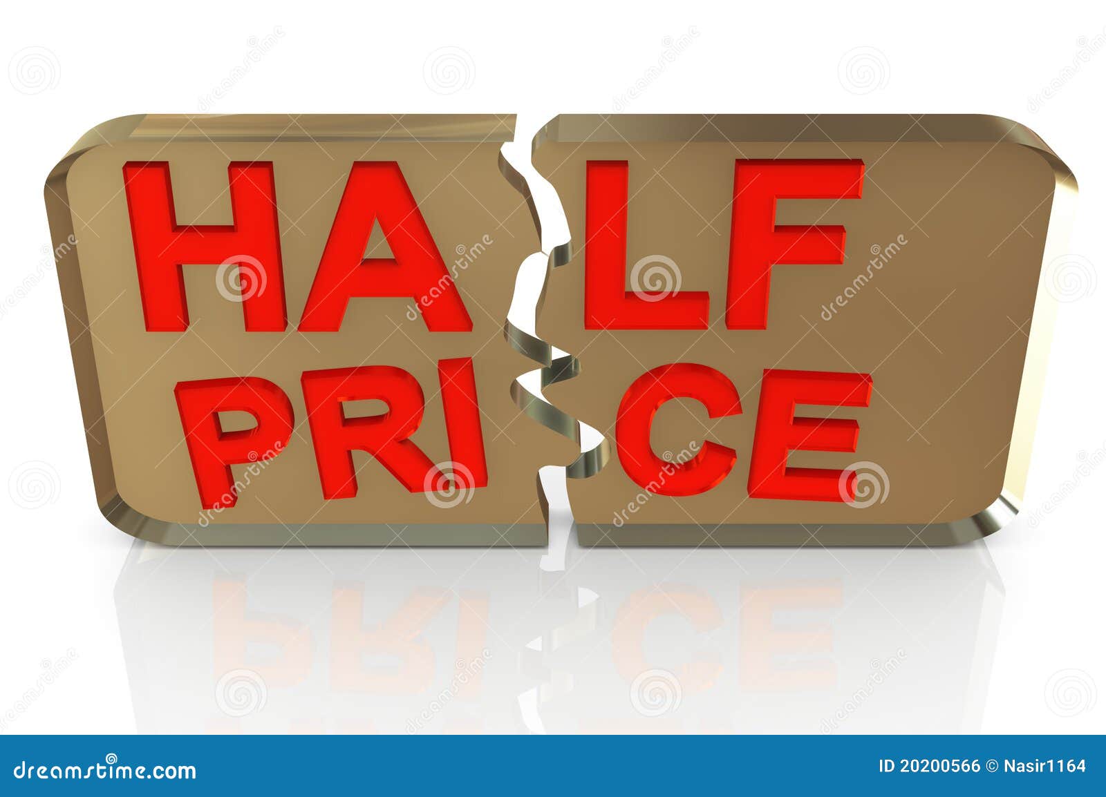3d half price stock illustration. Illustration of text - 20200566