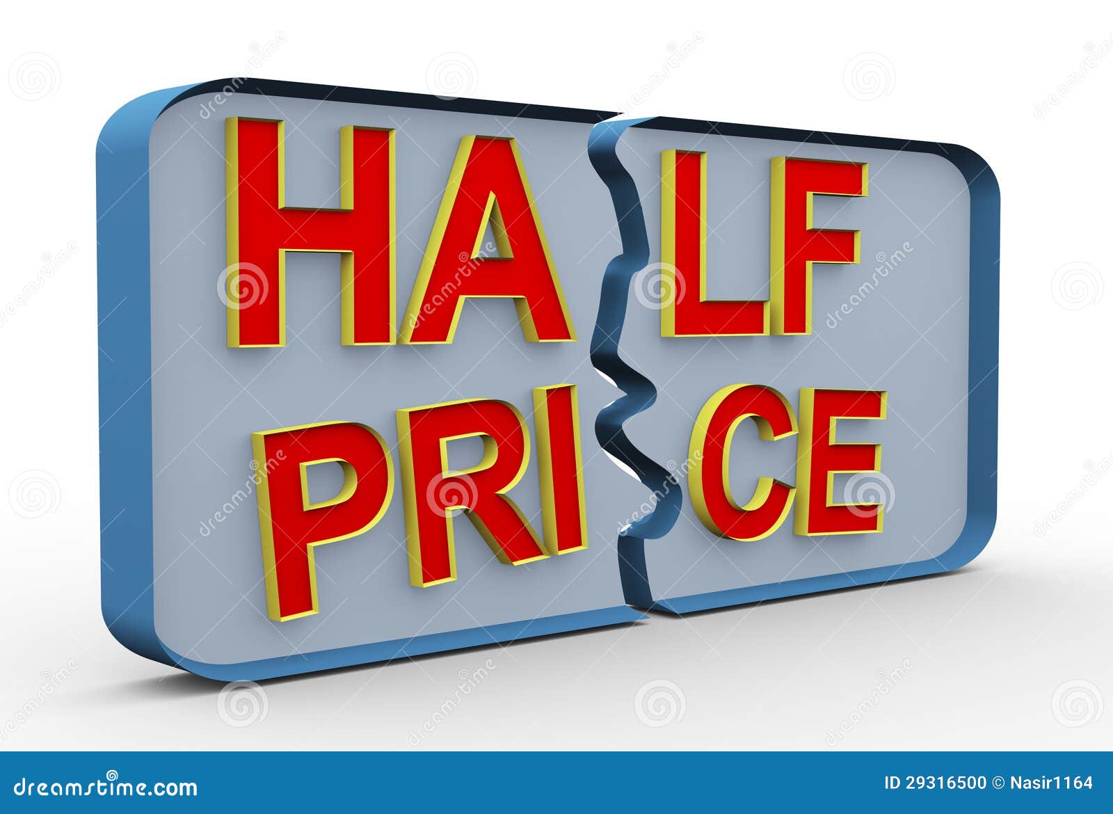 3d half price stock illustration. Illustration of offer - 29316500