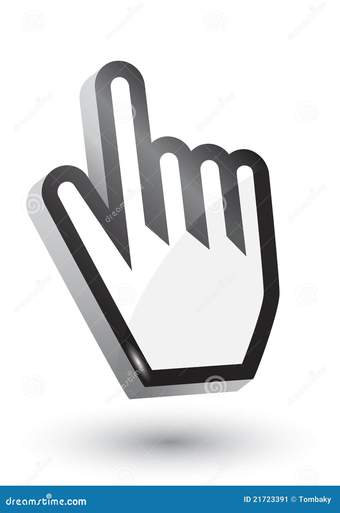 3D hand cursor symbol stock vector. Illustration of cursor - 21723391