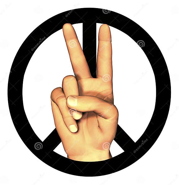 3D hand giving peace sign stock illustration. Illustration of fingers ...