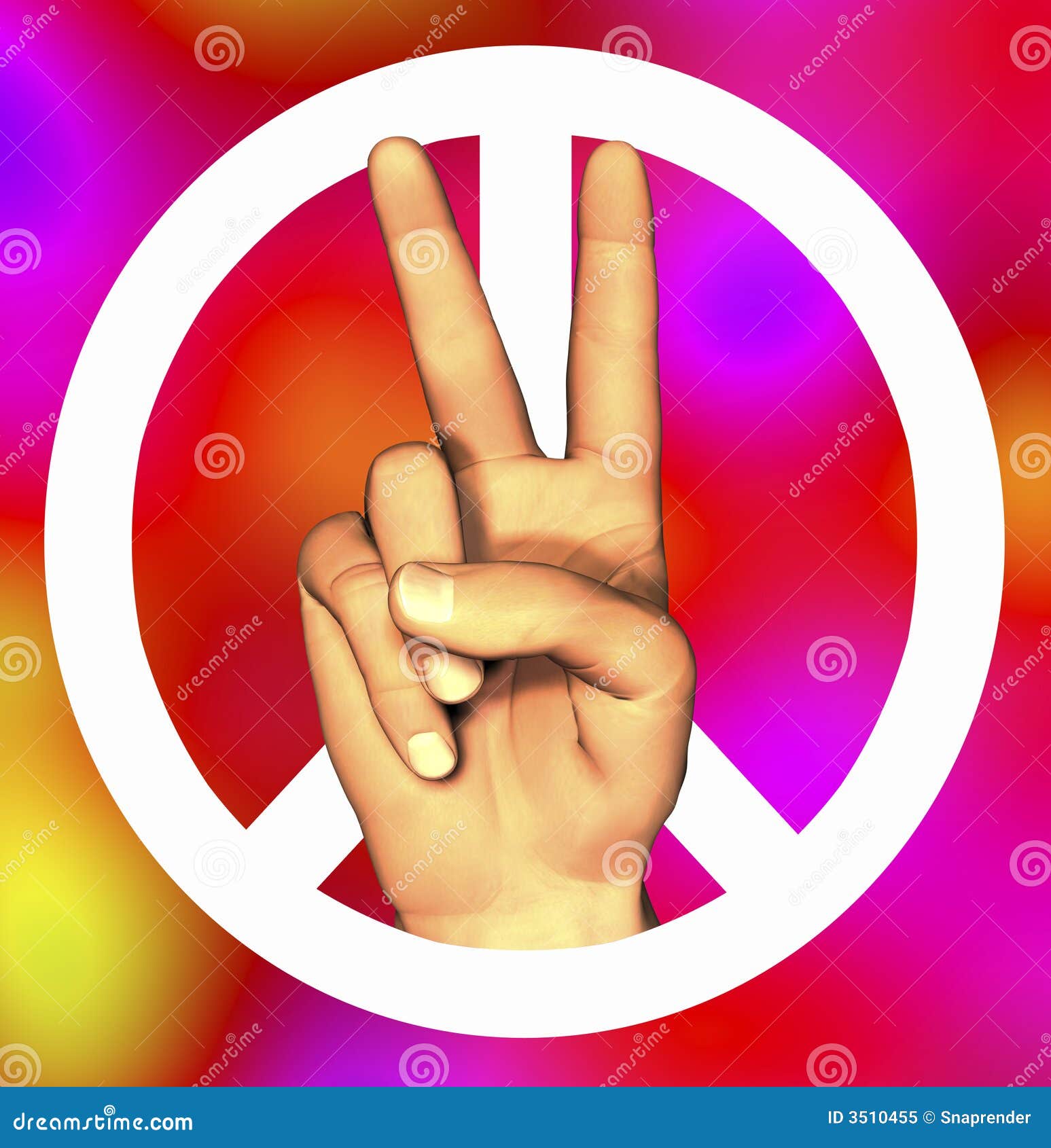 3D hand with peace sign stock illustration. Illustration of skin - 3510455
