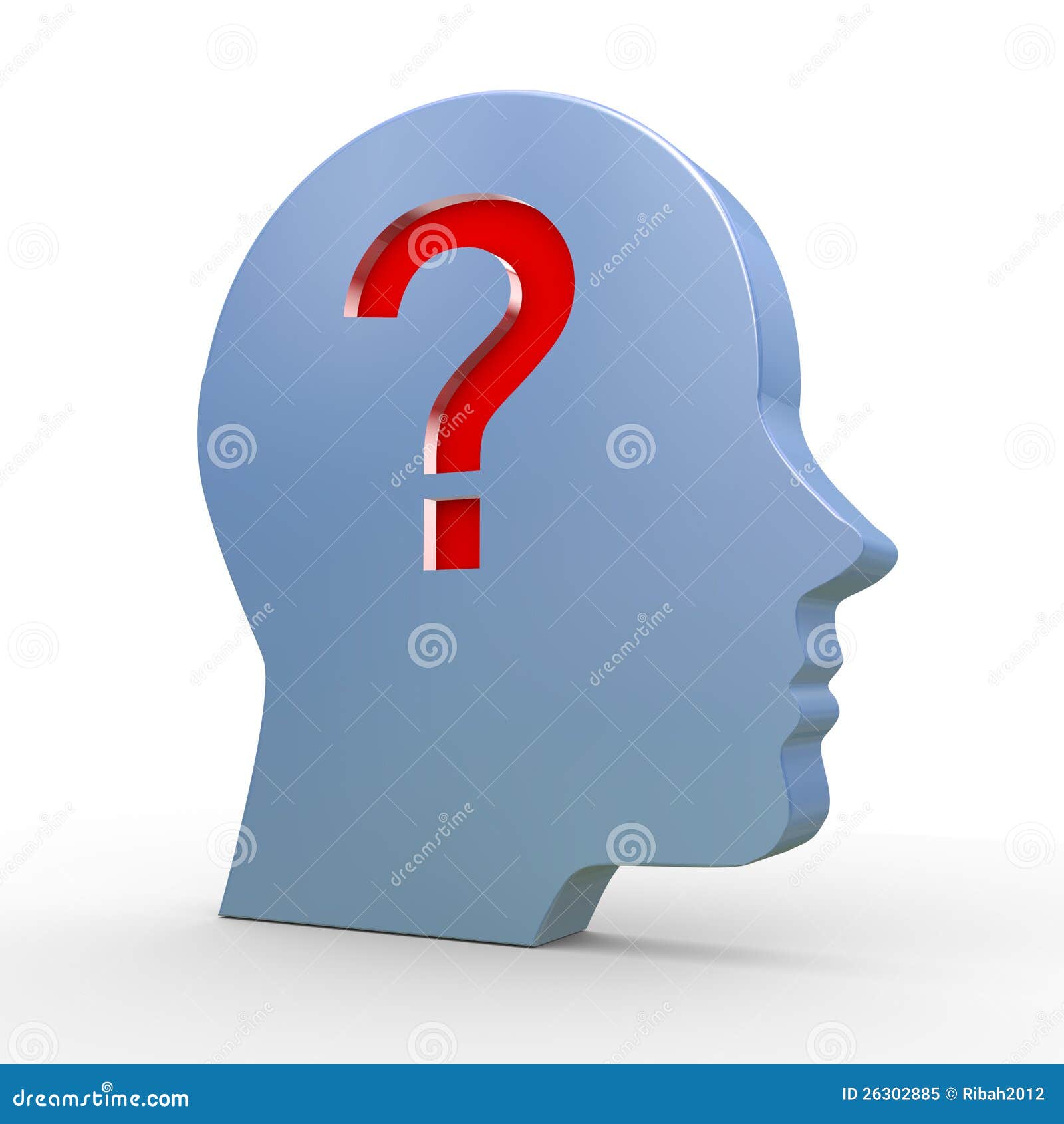 3d head and question mark stock illustration. Illustration of concept ...