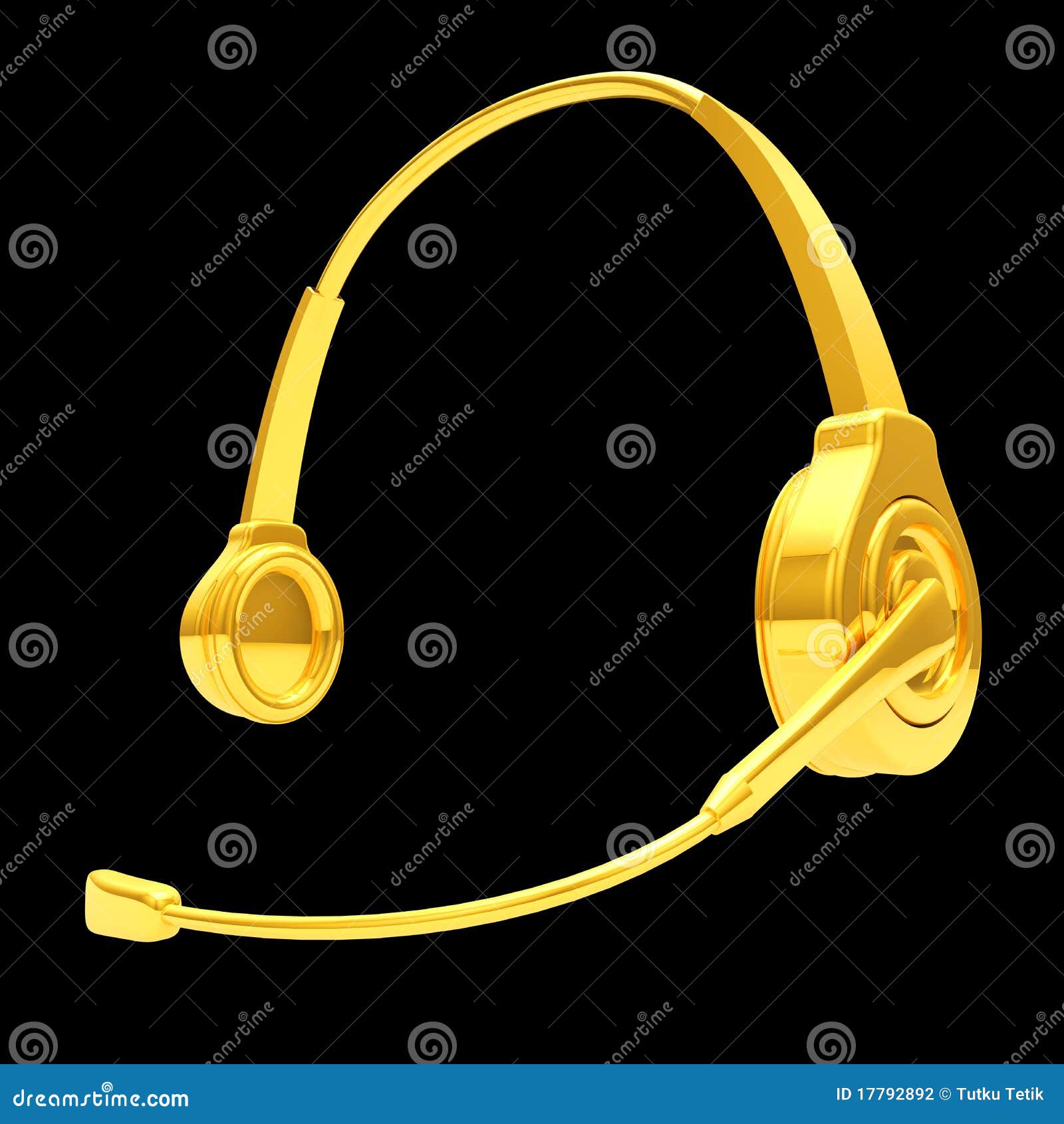 3D Headphone in Gold stock illustration. Illustration of nightclub ...