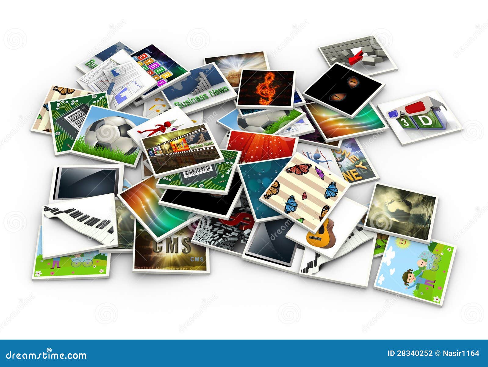 3d heap of images stock illustration. Illustration of pattern - 28340252