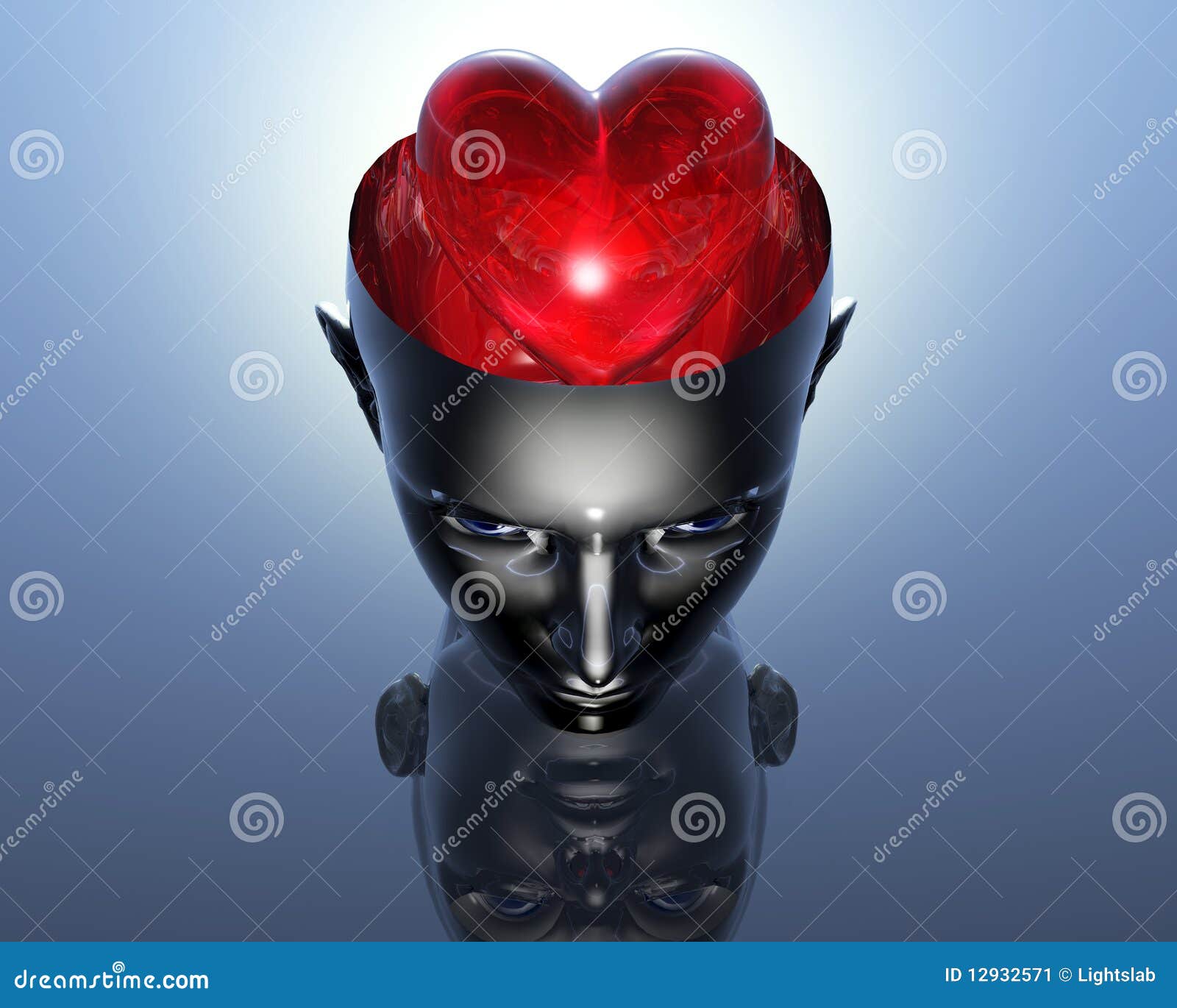 3D Heart In 3D Cyborg Head Royalty-Free Stock Photo | CartoonDealer.com ...