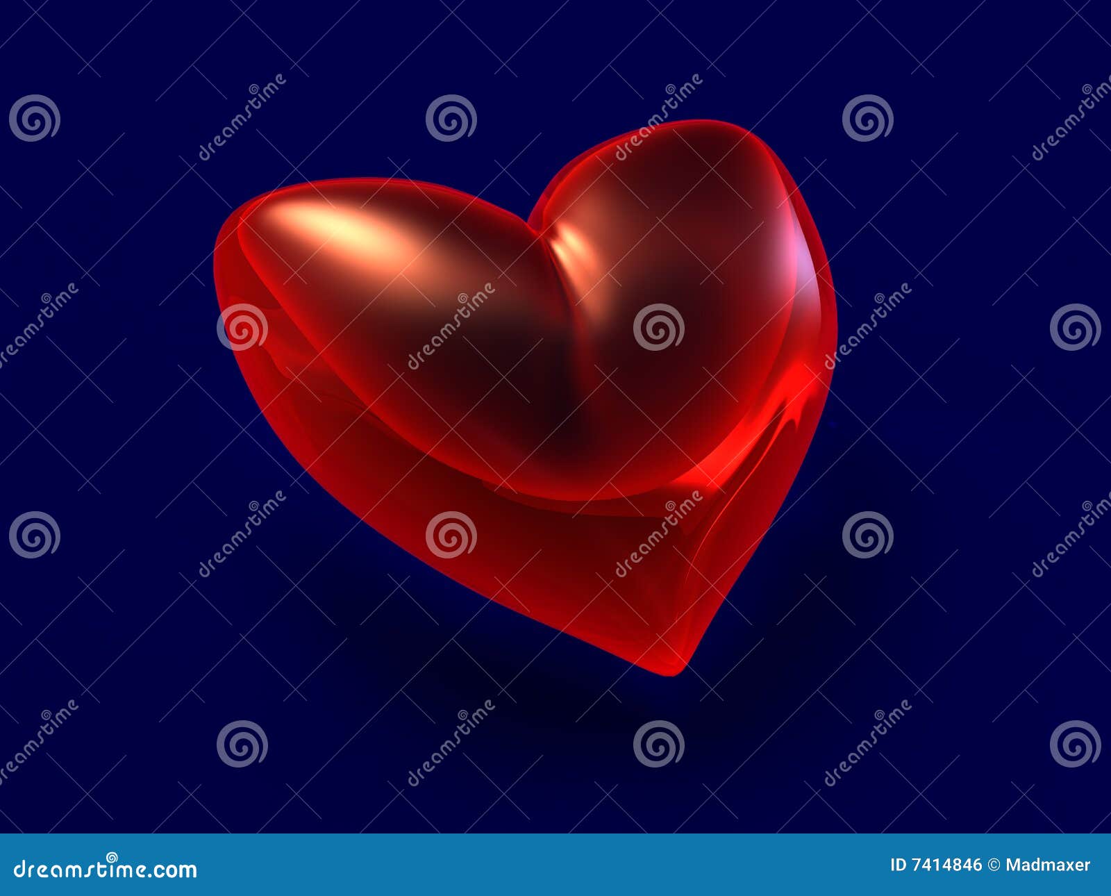 3d heart stock illustration. Illustration of deep, valentine - 7414846