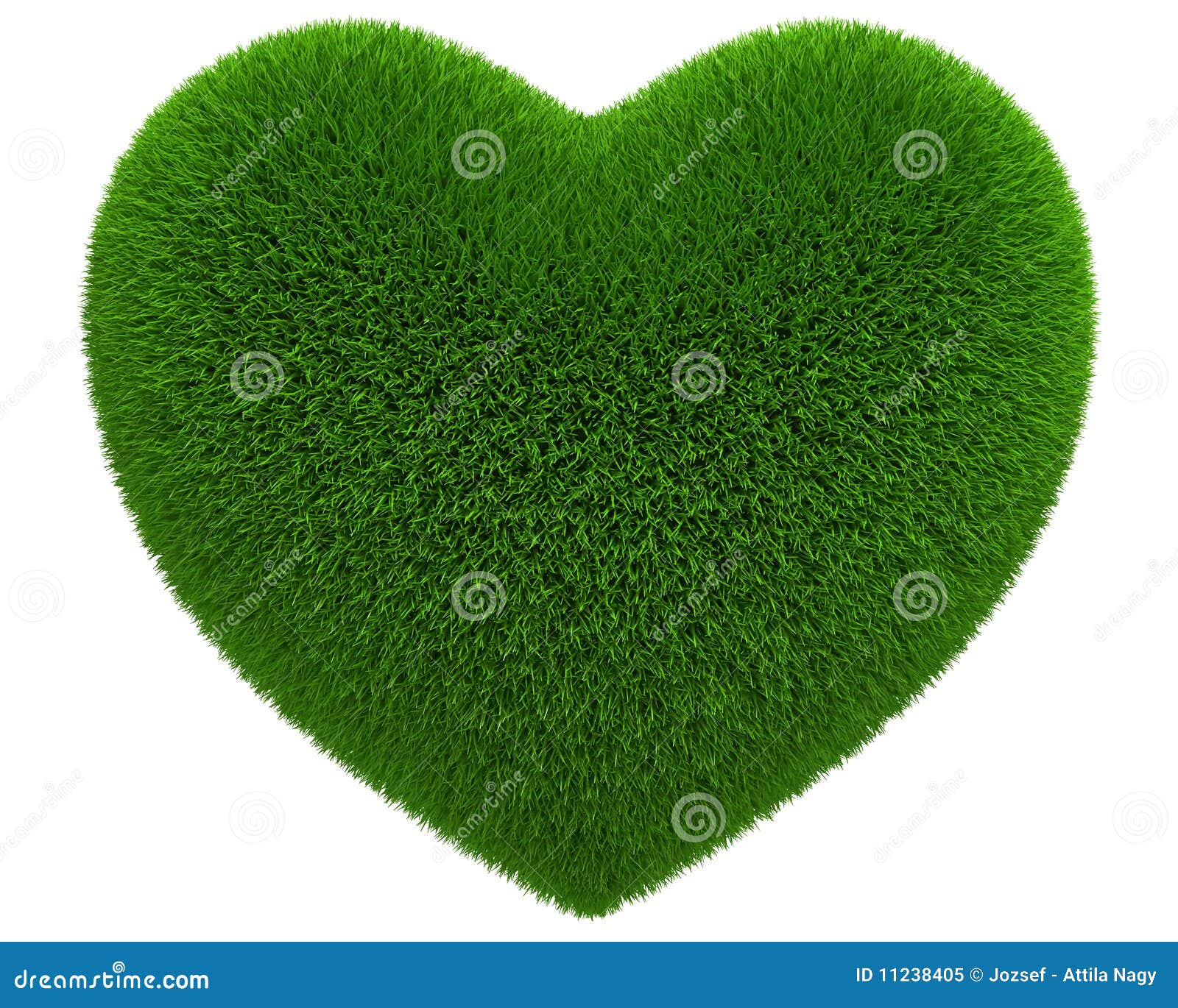 3d Heart of Green Grass Icon - Isolated Stock Illustration ...
