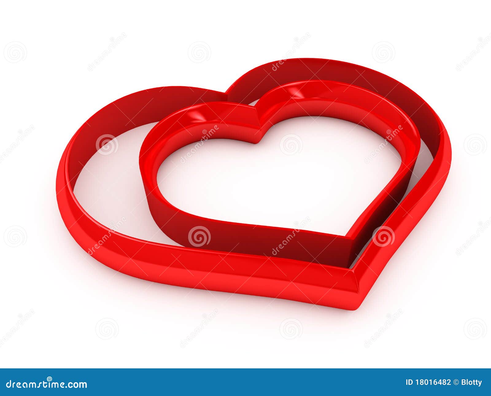 3d Heart Over White Background Stock Illustration - Illustration of ...