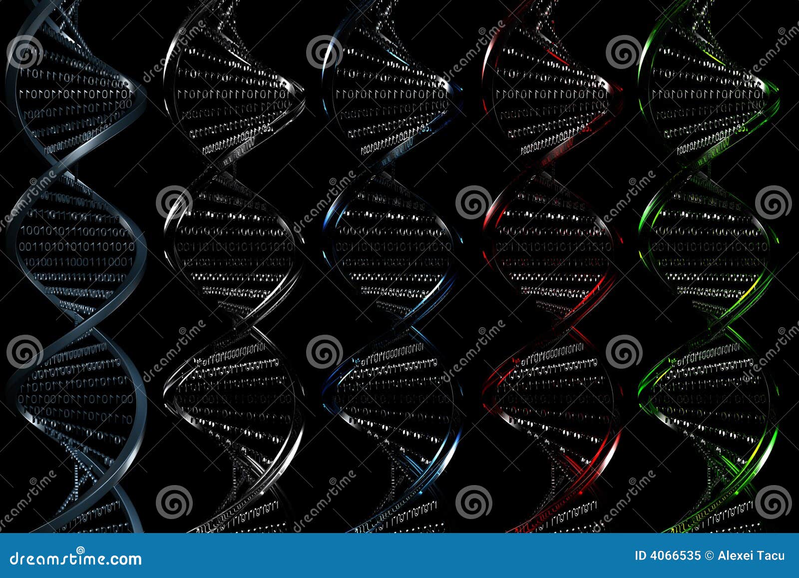 3D Helix with binary code stock illustration. Illustration of medicine ...
