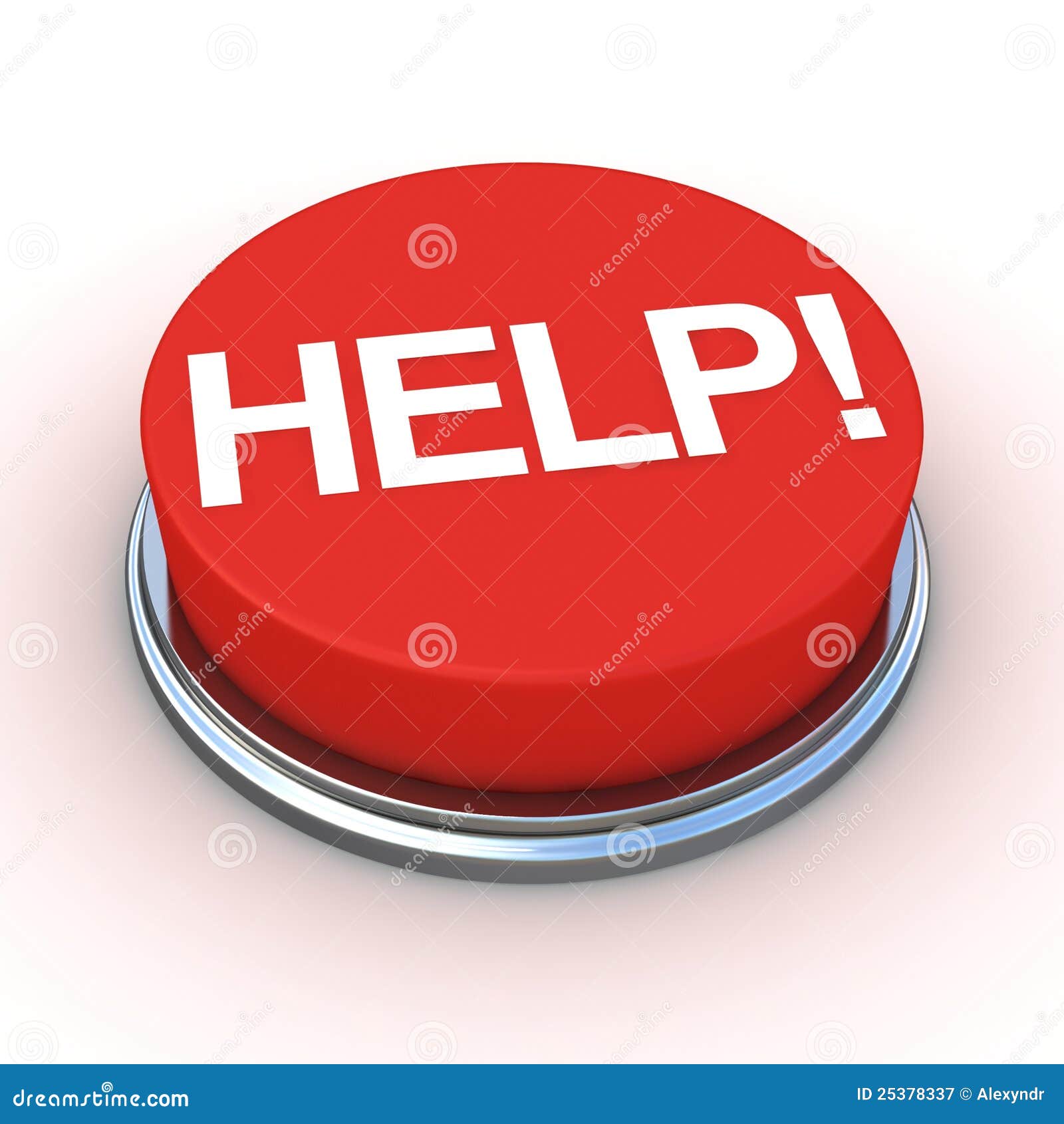 3D Help Button in Metal Frame Stock Illustration - Illustration of ...