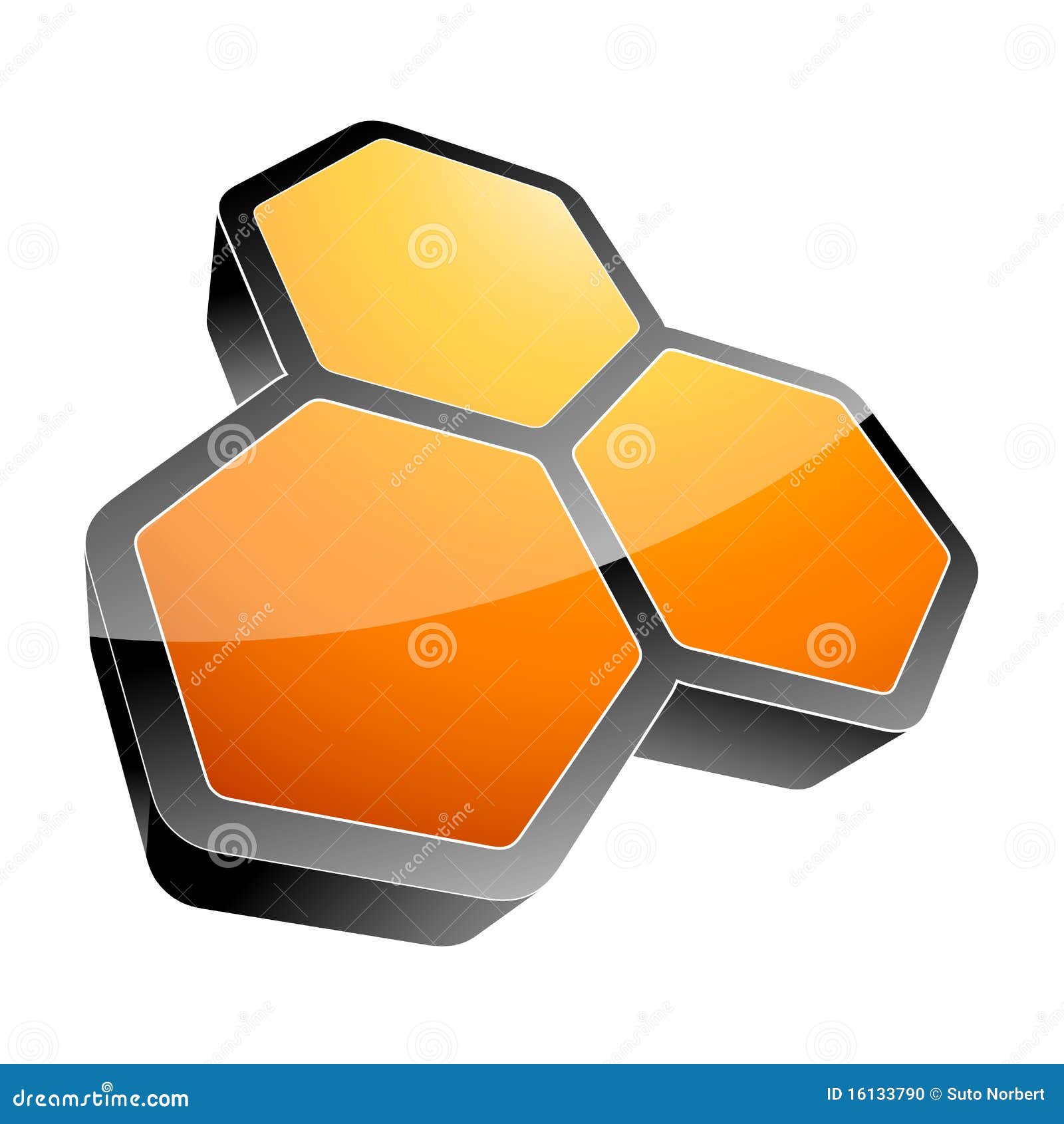 3d hexagon stock illustration. Illustration of dimensional - 16133790