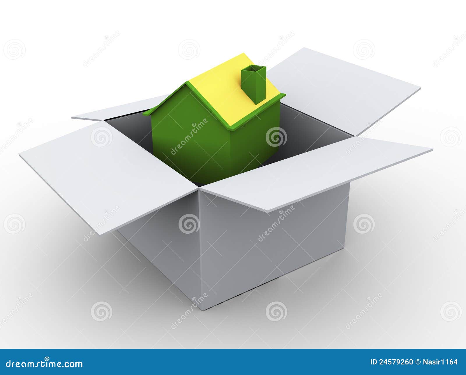 3d house in box stock illustration. Illustration of pack - 24579260